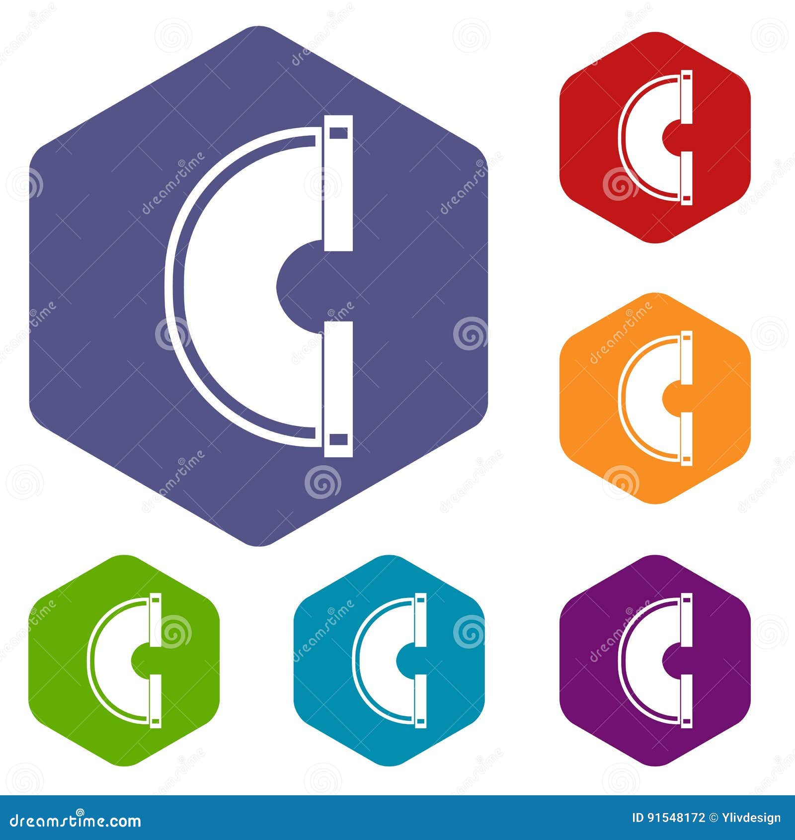 Piping Connection Icons Set Hexagon Stock Vector - Illustration of ...