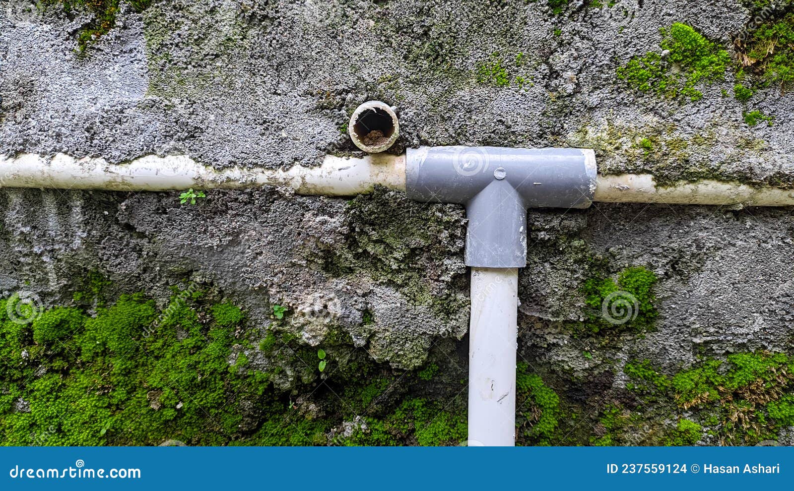 Piping Hole in the Wall for Pool Drainage Stock Photo - Image of garden ...