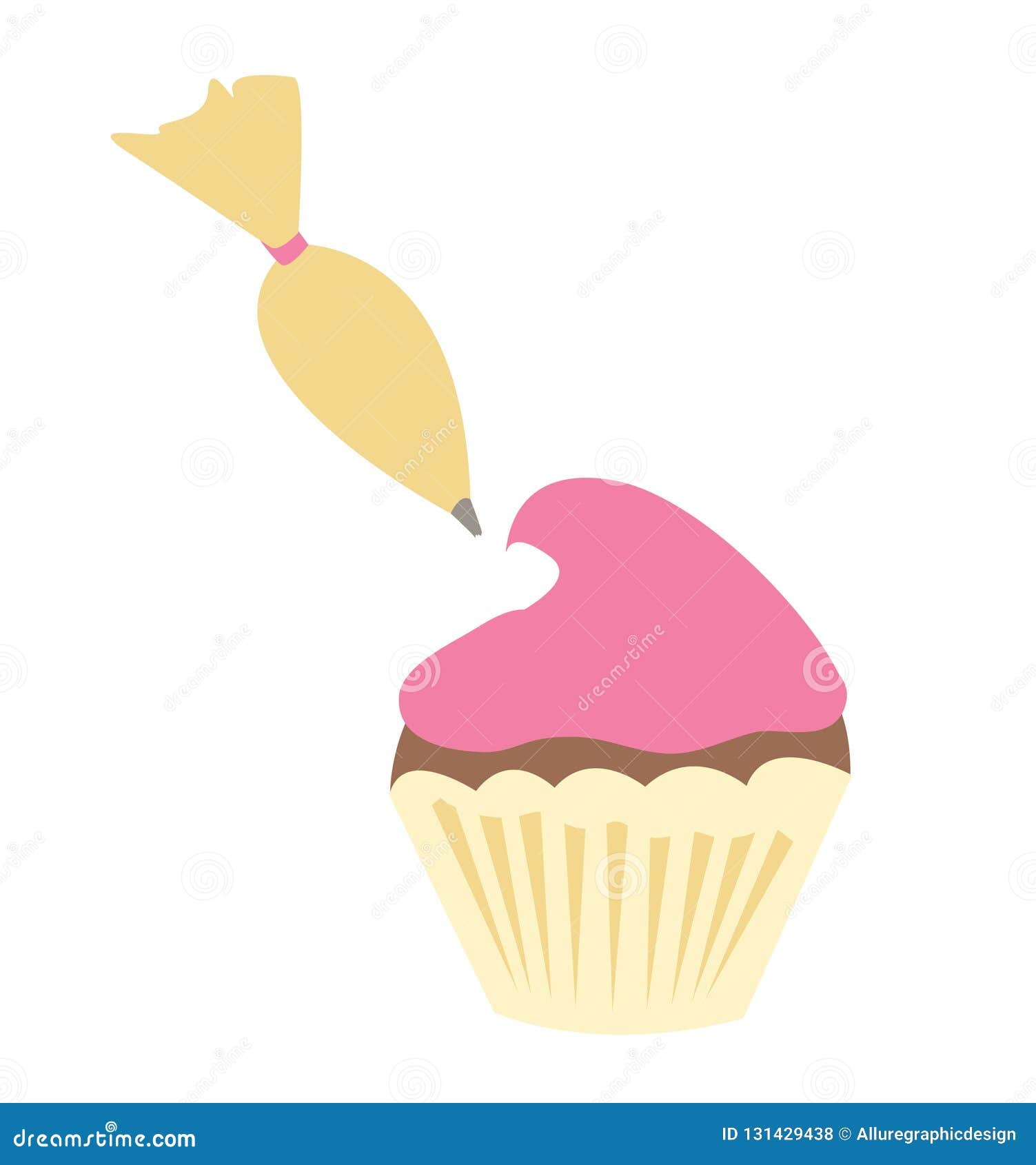 Piping a Cupcake stock illustration. Illustration of piper - 131429438