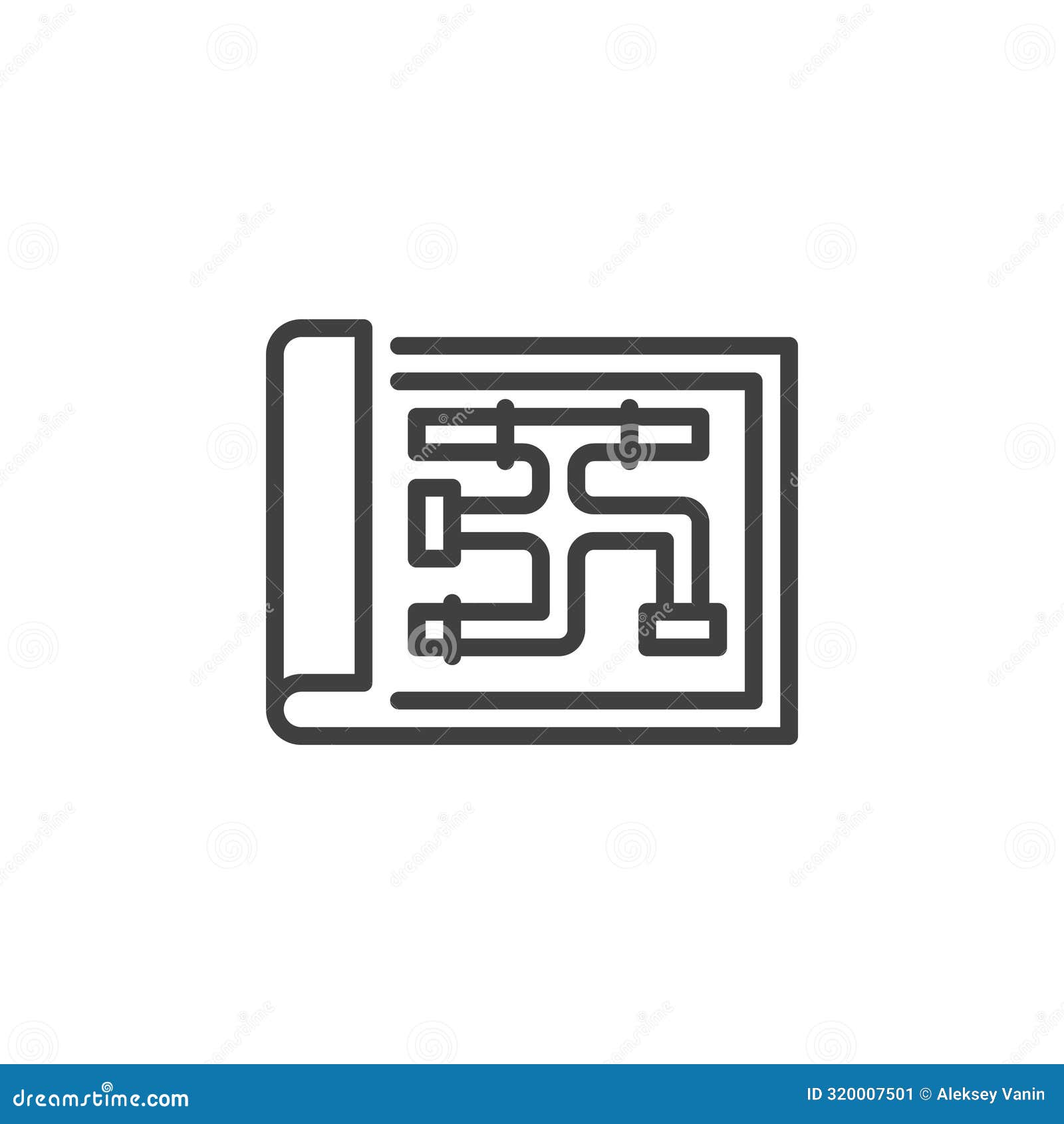 Piping Layout line icon stock vector. Illustration of plumbing - 320007501