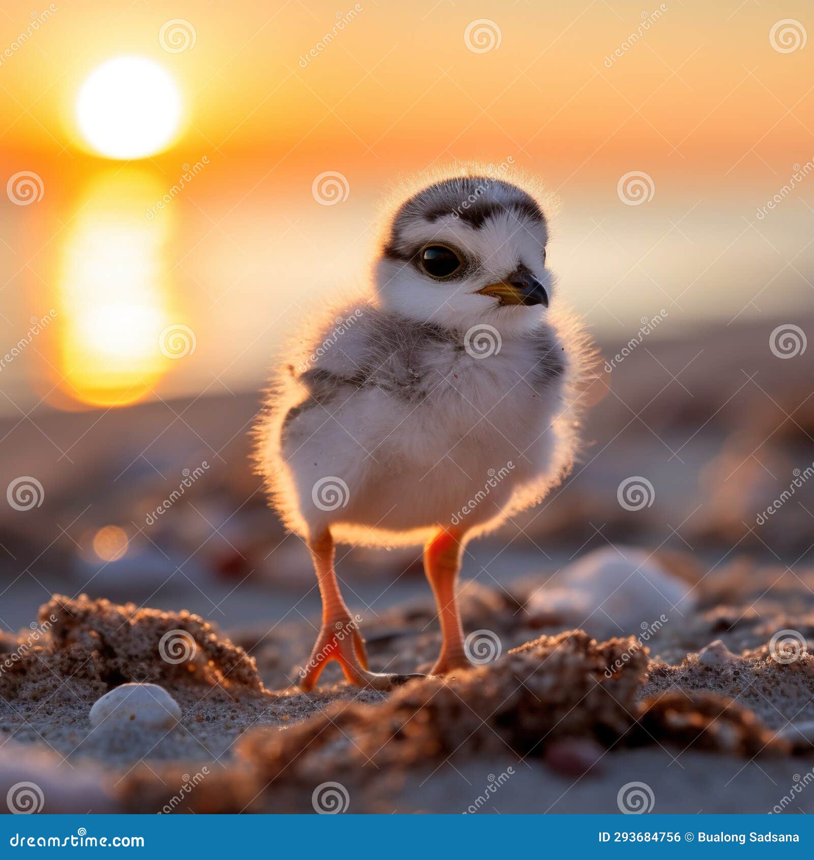 Piping Plover Bird Hand Drawn Vector | CartoonDealer.com #350843488