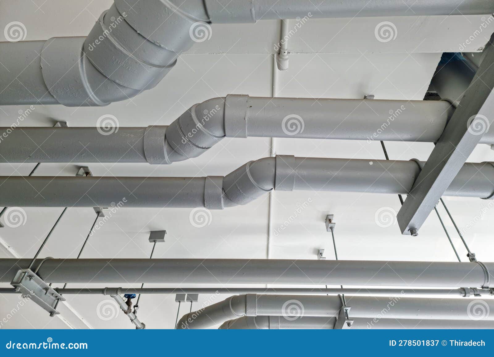 Piping System in the Building Stock Image - Image of construction ...
