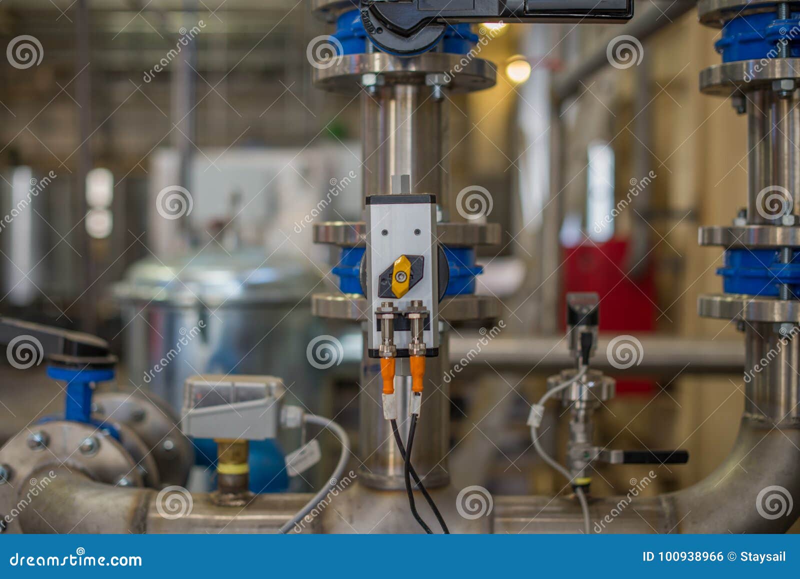 Piping system and valves. stock photo. Image of diaphragm - 100938966