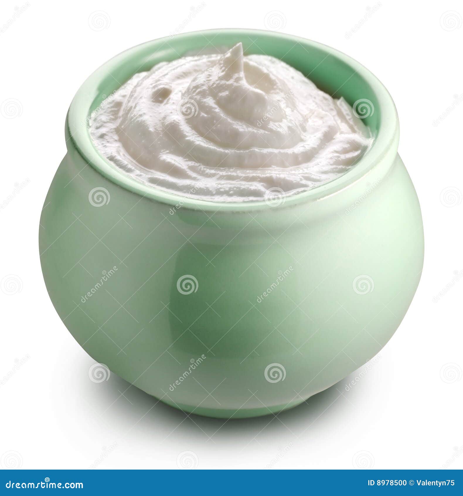 Pipkin with sour cream stock photo. Image of isolated - 8978500