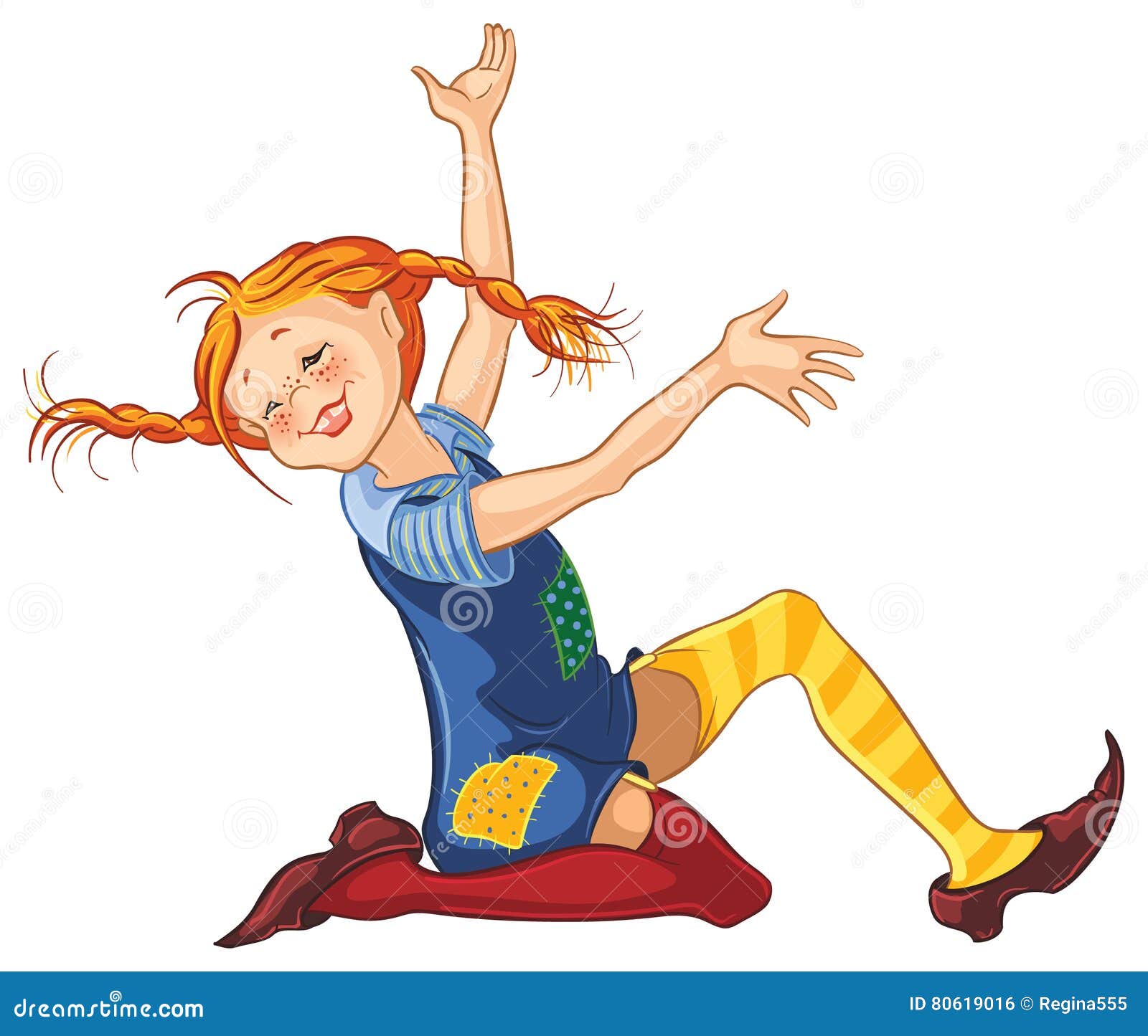 Pippi Longstocking ilustração do vetor. Ilustração de conto - 80619016