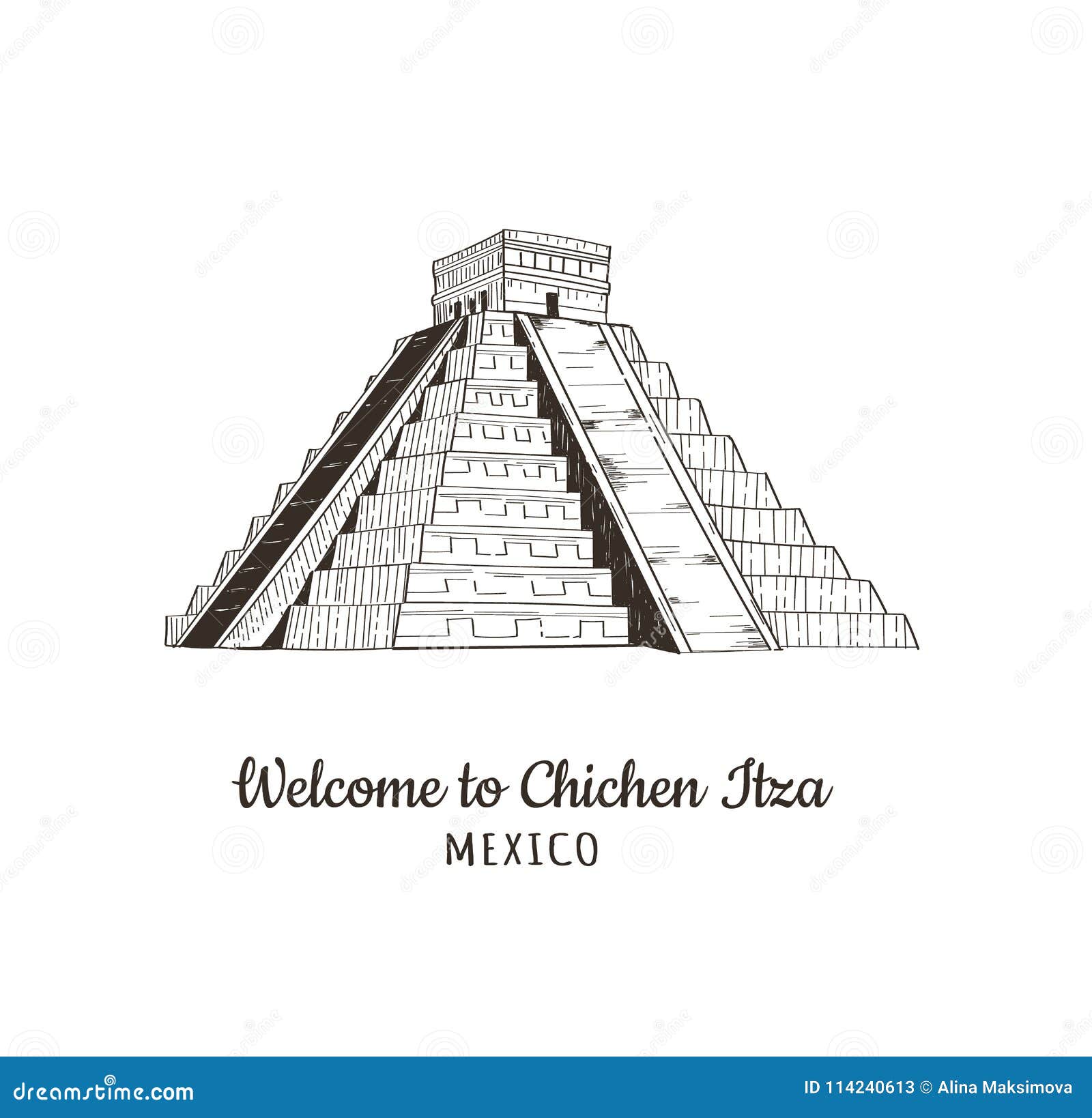 Pirámide mexicana del maya ilustración del vector. Ilustración de ...