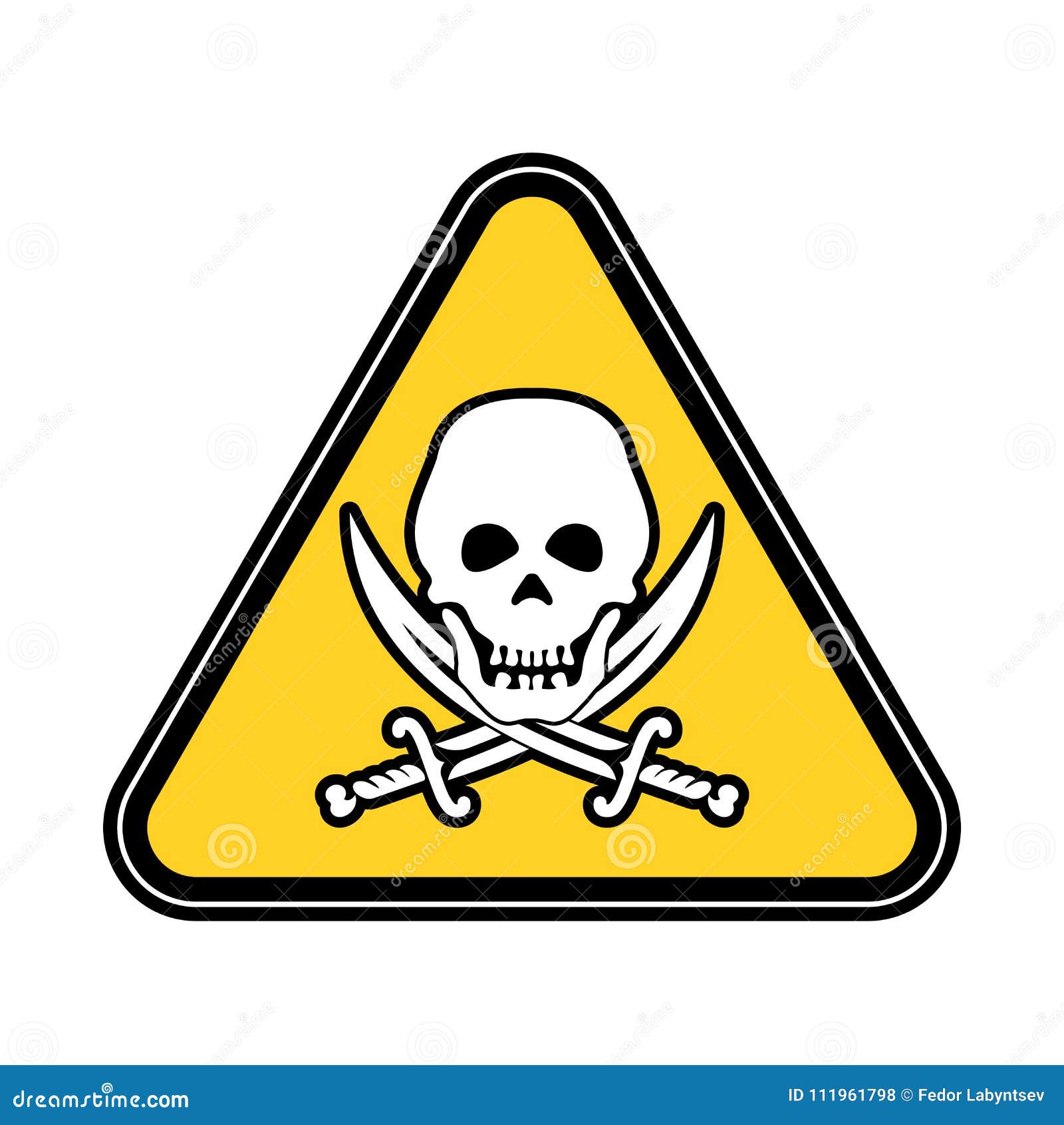 Piracy the Concept of Cyber Security the Warning Sign a Triangle. Stock ...