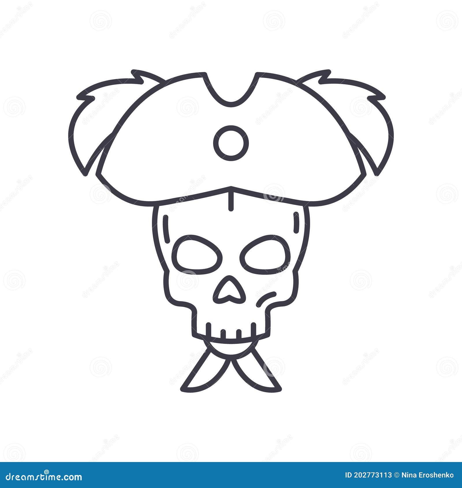 Piracy Icon, Linear Isolated Illustration, Thin Line Vector, Web Design ...