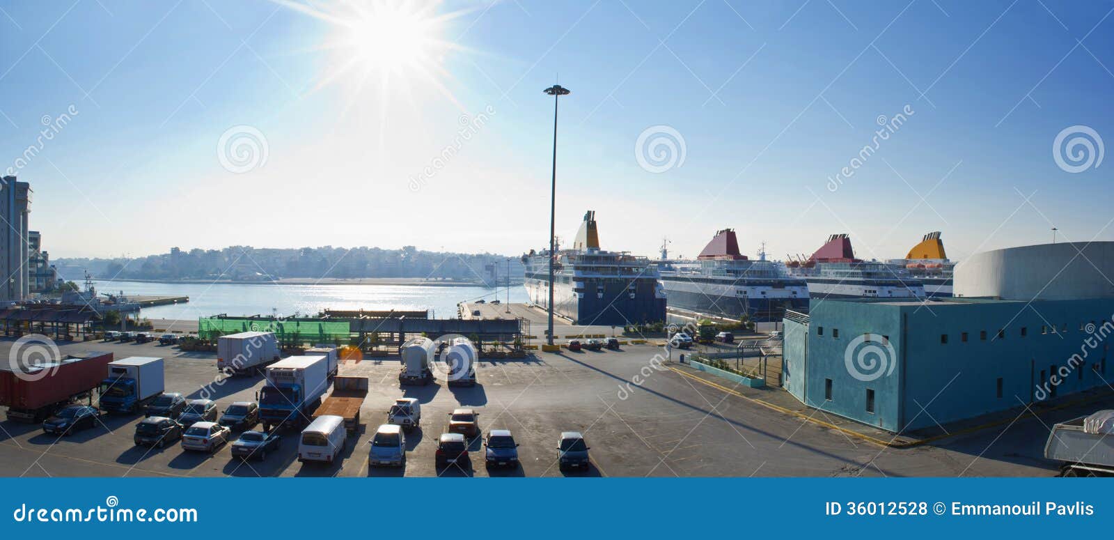 Piraeus harbor stock photo. Image of island, modern, ocean - 36012528
