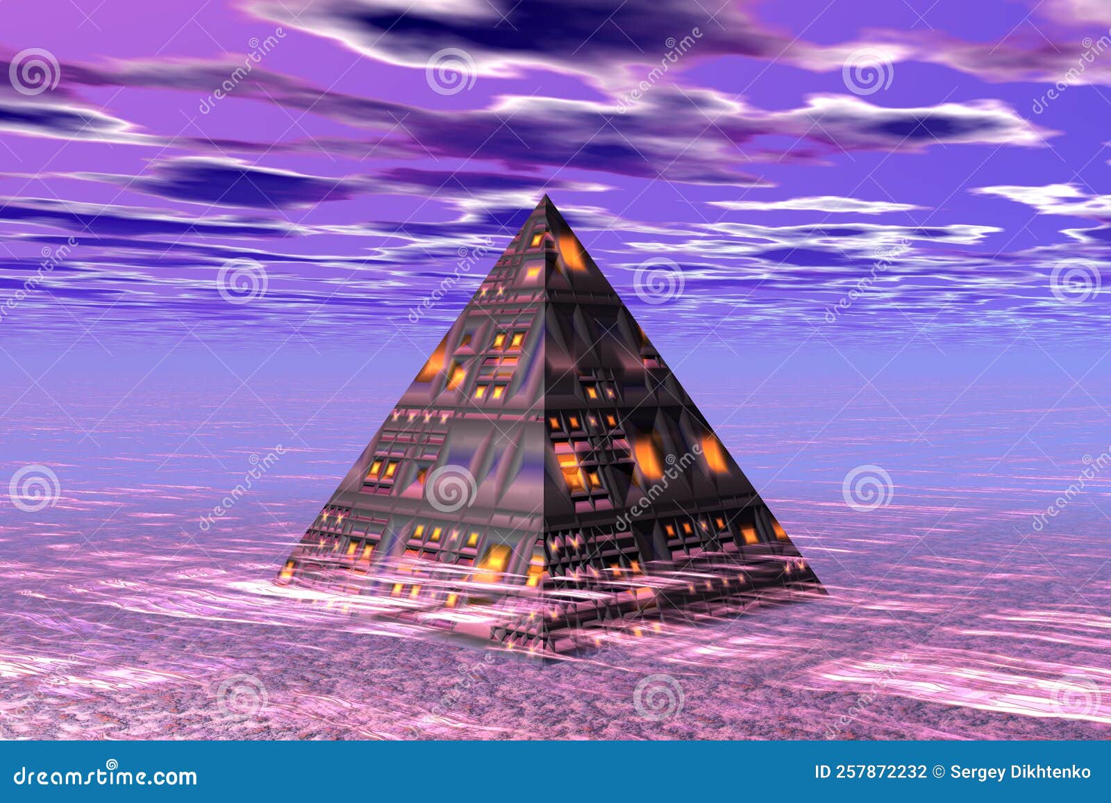 Piramid Spacebase Texture Abstract Landscape 3d Rendering Stock ...