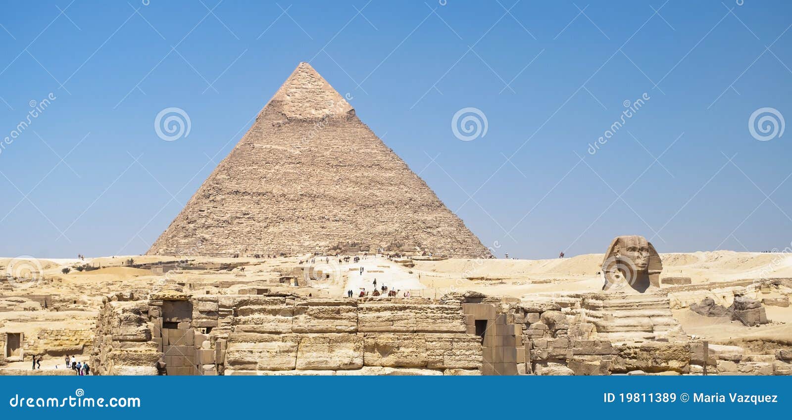 Piramide En Sfinx in Egypte Stock Afbeelding - Image of groot, goden ...