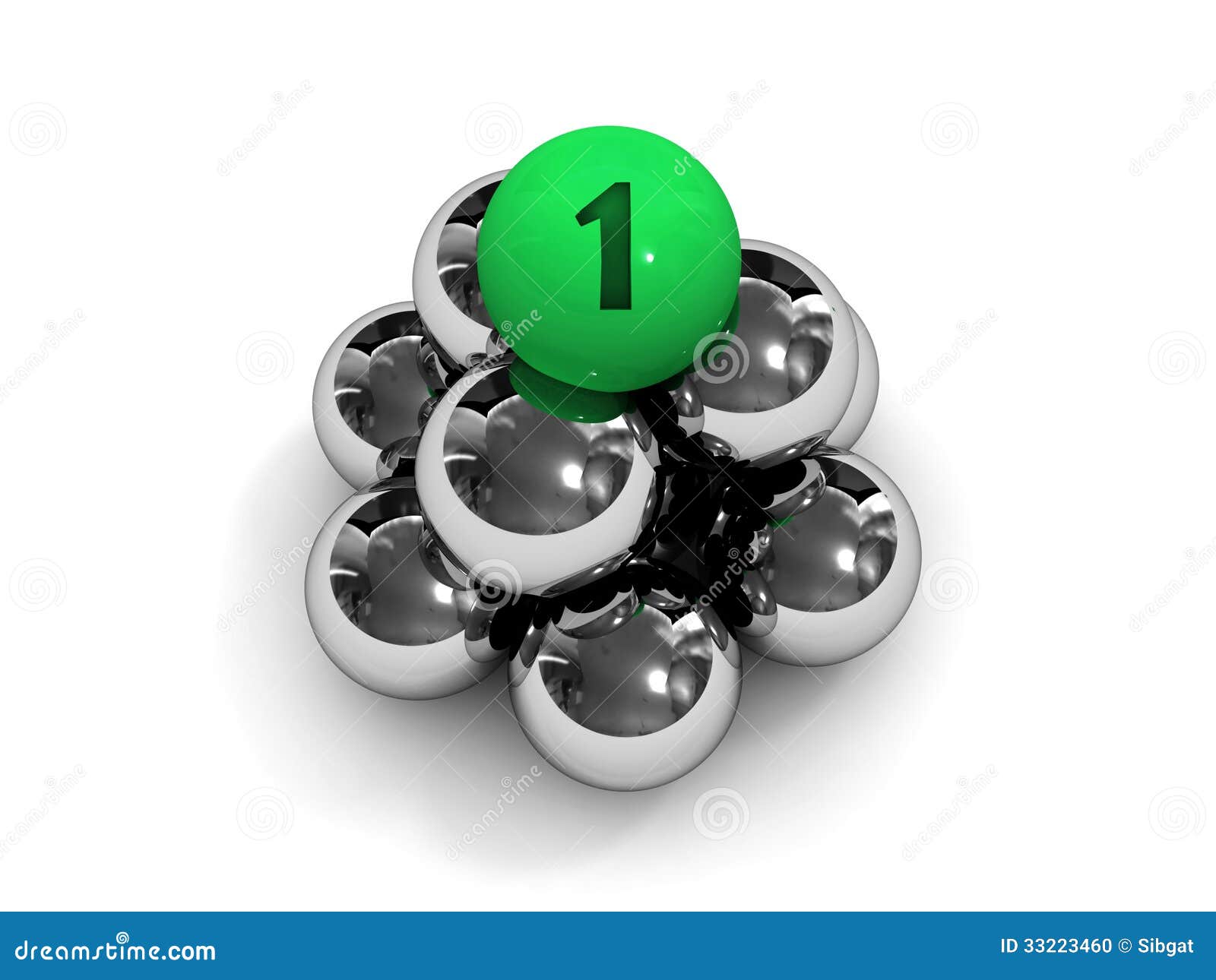 Piramide. Groene Bal Op De Bovenkant. Stock Illustratie - Illustration ...