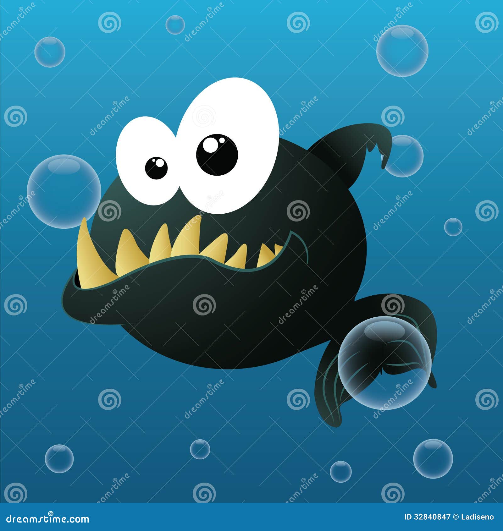 Set Of Cute Piranha Cartoon Icon Design Template With Various Models ...