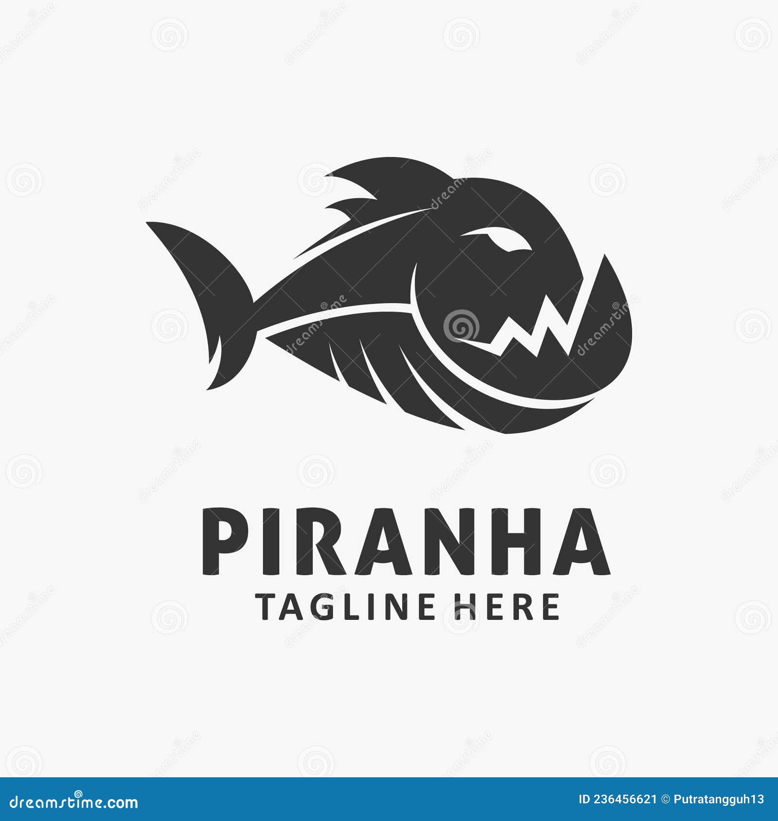 Piranha logo design stock vector. Illustration of carnivore - 236456621
