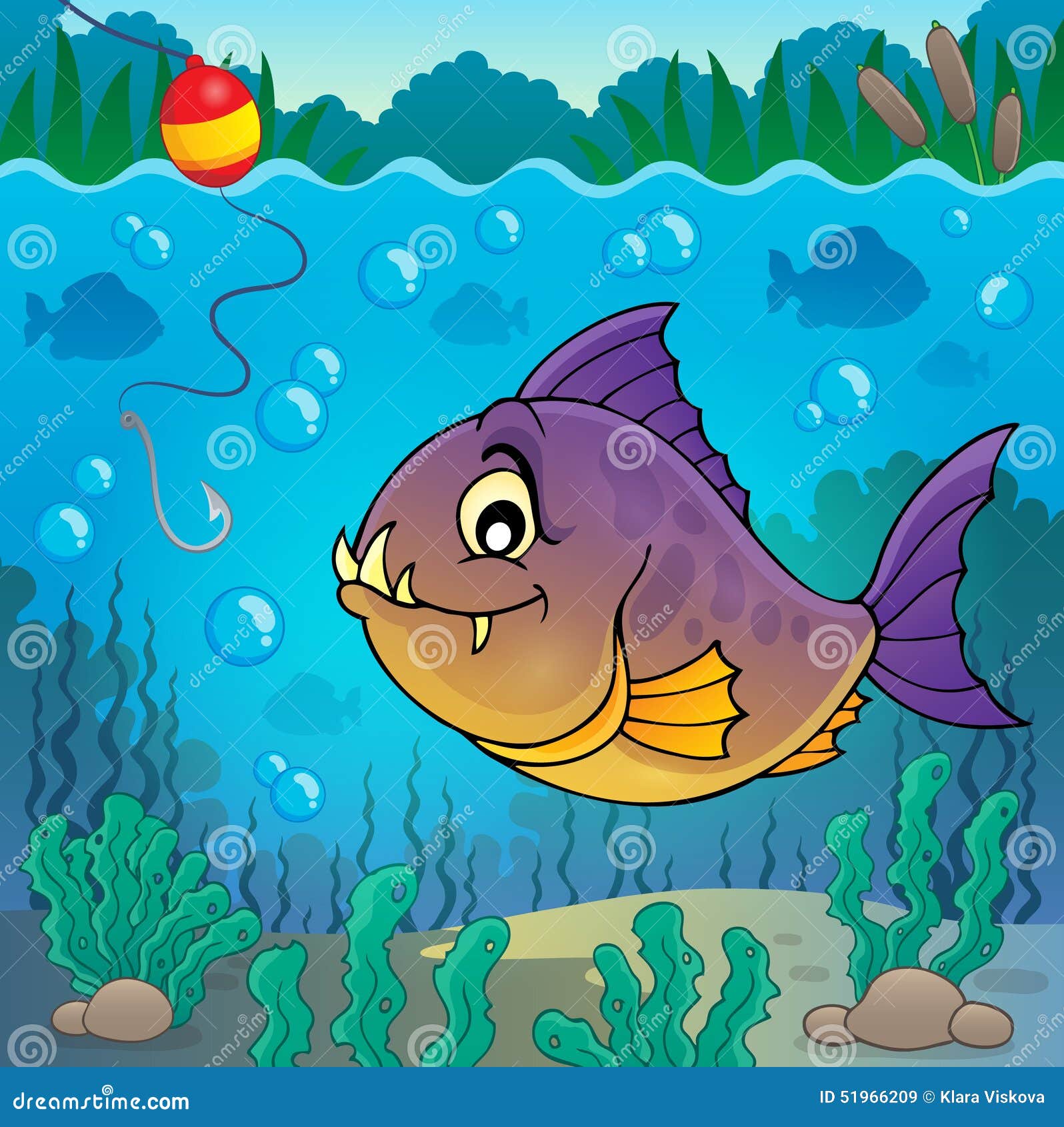 Piranha Fish. Vector Drawing Icon | CartoonDealer.com #195422043