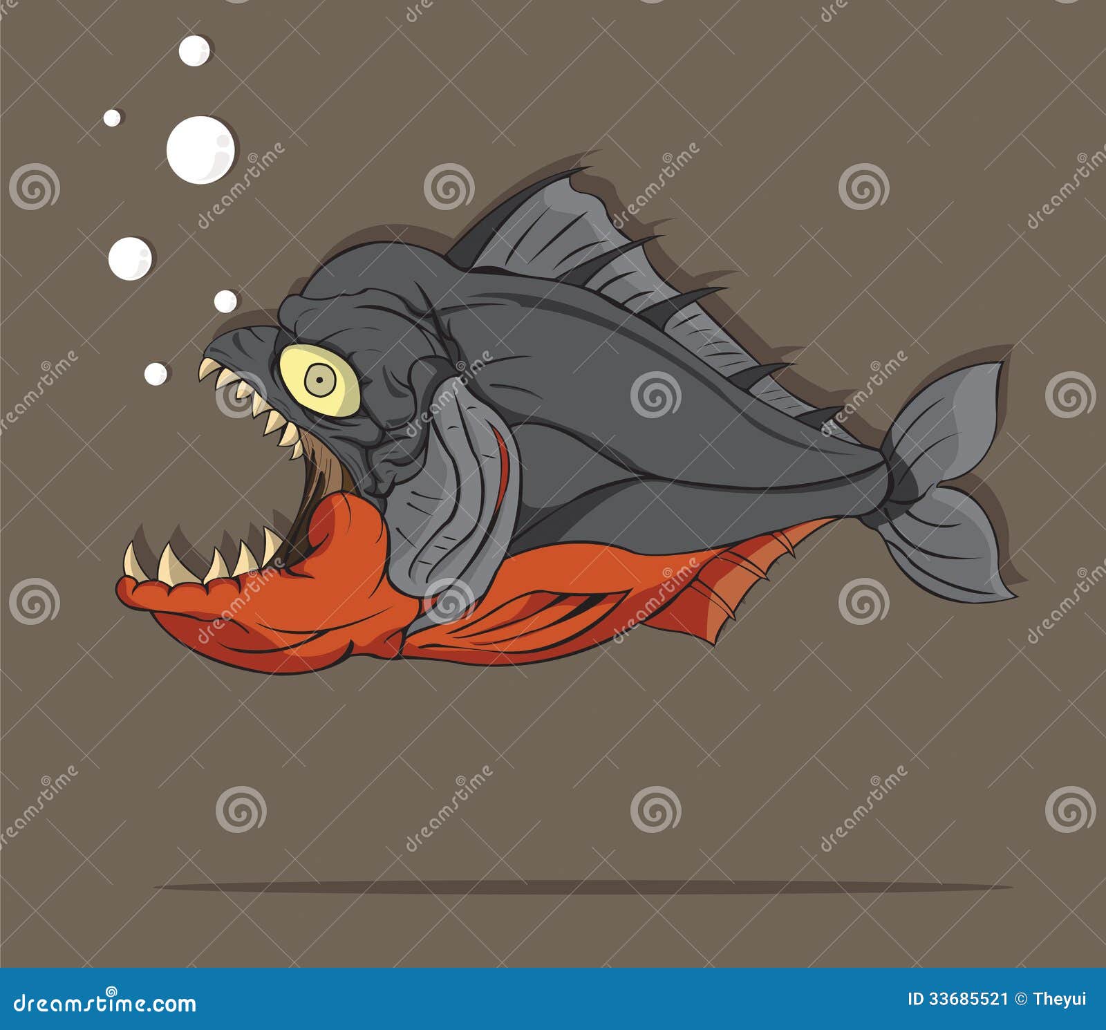 Piranha Fish Vector stock vector. Illustration of aquatic - 33685521