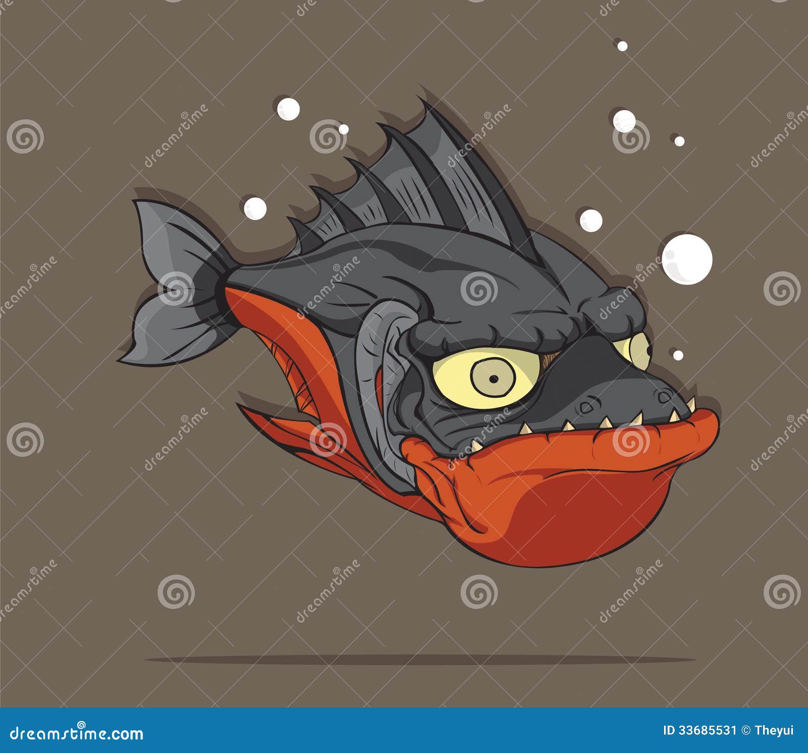 Piranha Fish Vector stock vector. Illustration of tropical - 33685531