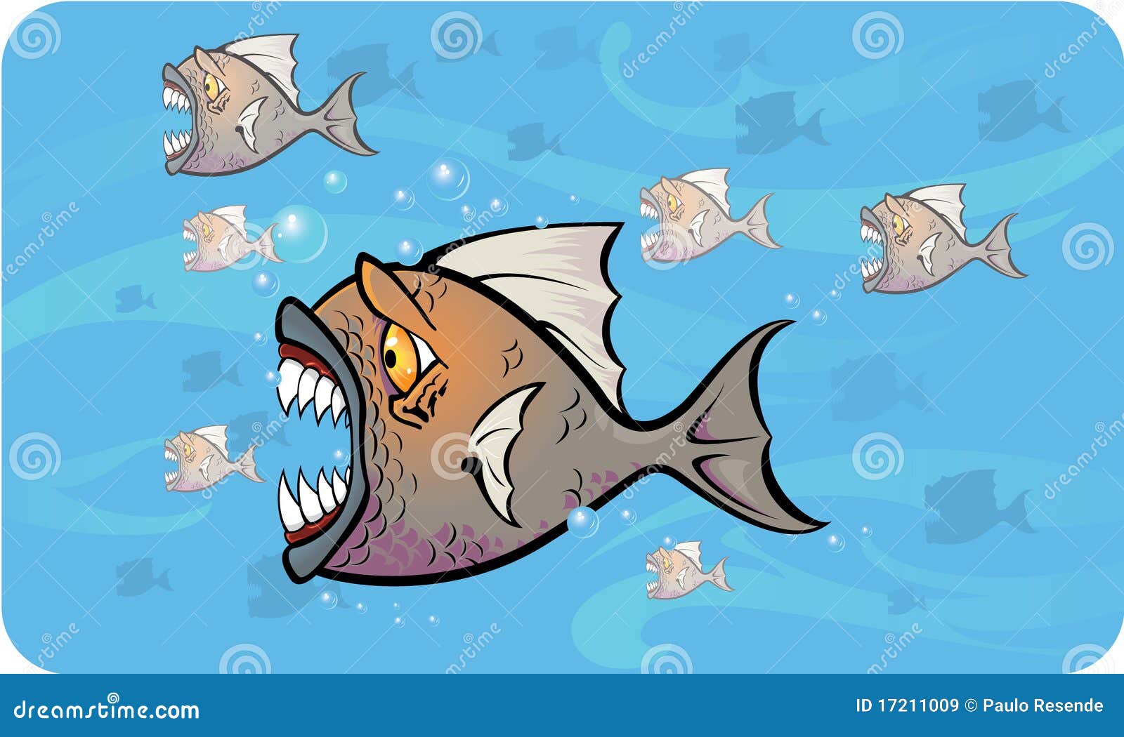 Piranhas attack stock illustration. Illustration of animal - 17211009
