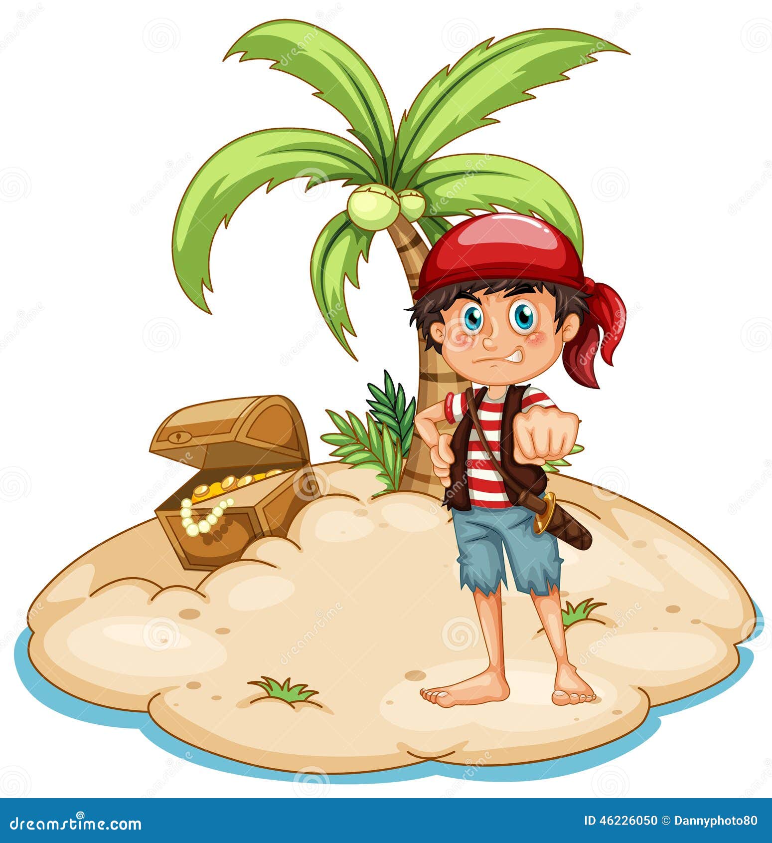 Pirata ed isola illustrazione vettoriale. Illustrazione di isolato ...