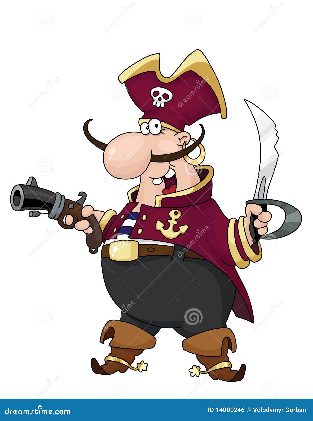 Pirate stock vector. Illustration of corsair, filibuster - 14000246