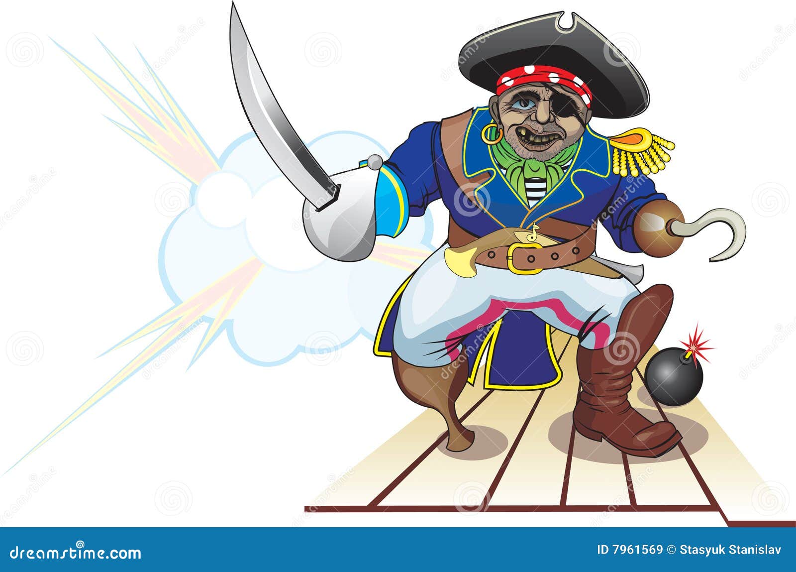 Pirate attack stock vector. Illustration of brother, forward - 7961569
