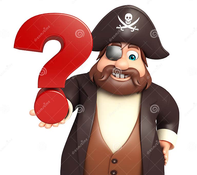 Pirate Avec Le Signe De Point D'interrogation Illustration Stock ...