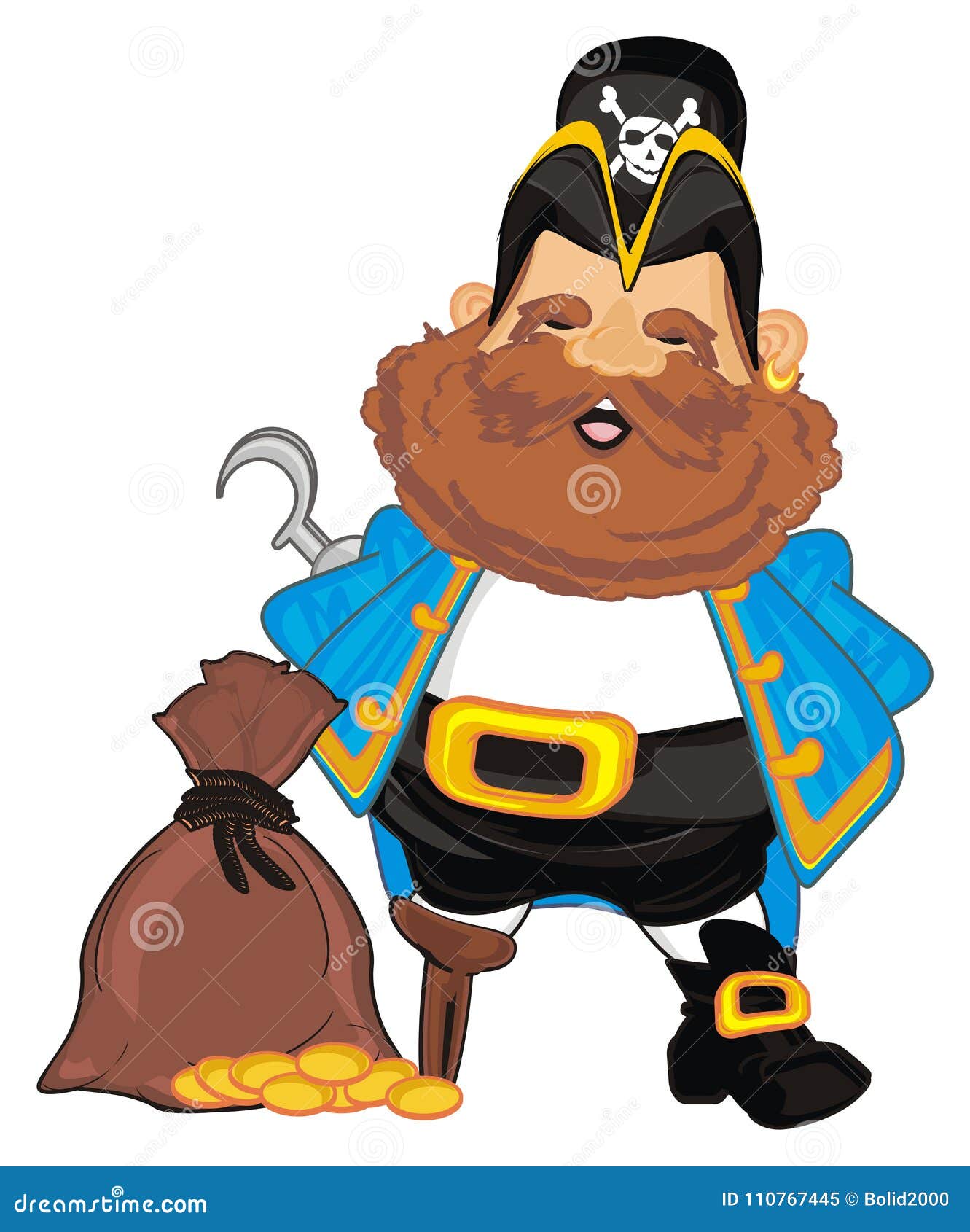 Pirate and bag stock illustration. Illustration of pirate - 110767445