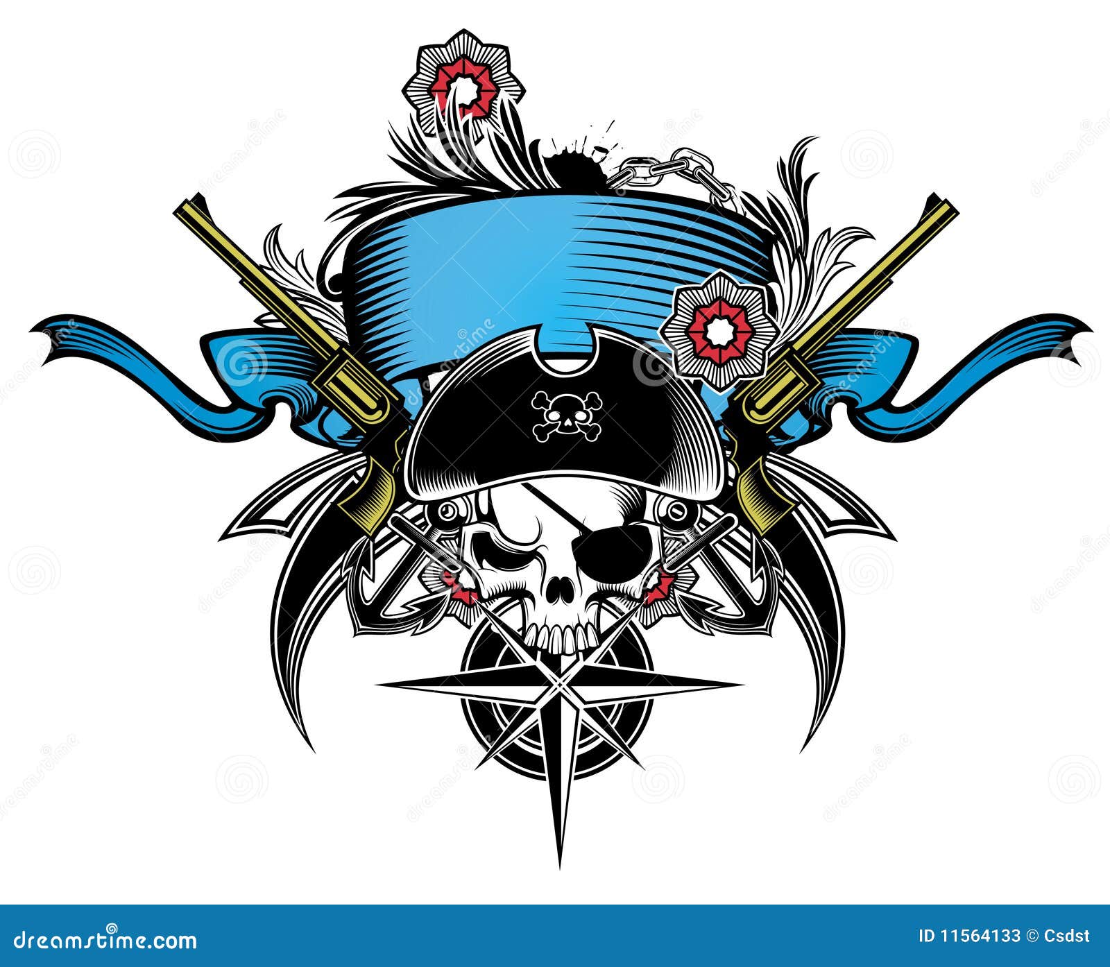 Pirate banner stock vector. Illustration of skeleton - 11564133
