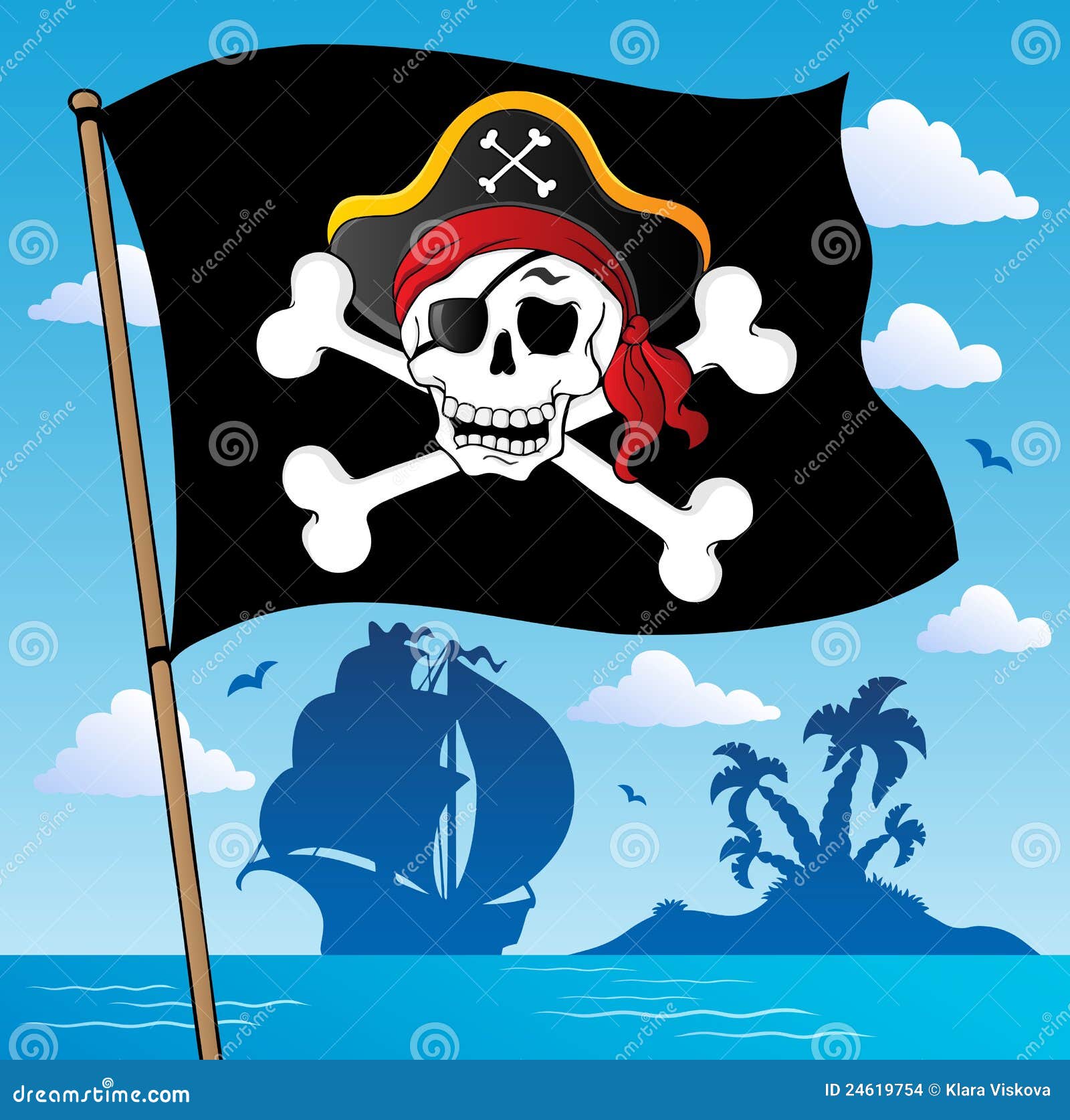 Pirate banner theme 2 stock vector. Illustration of artwork - 24619754