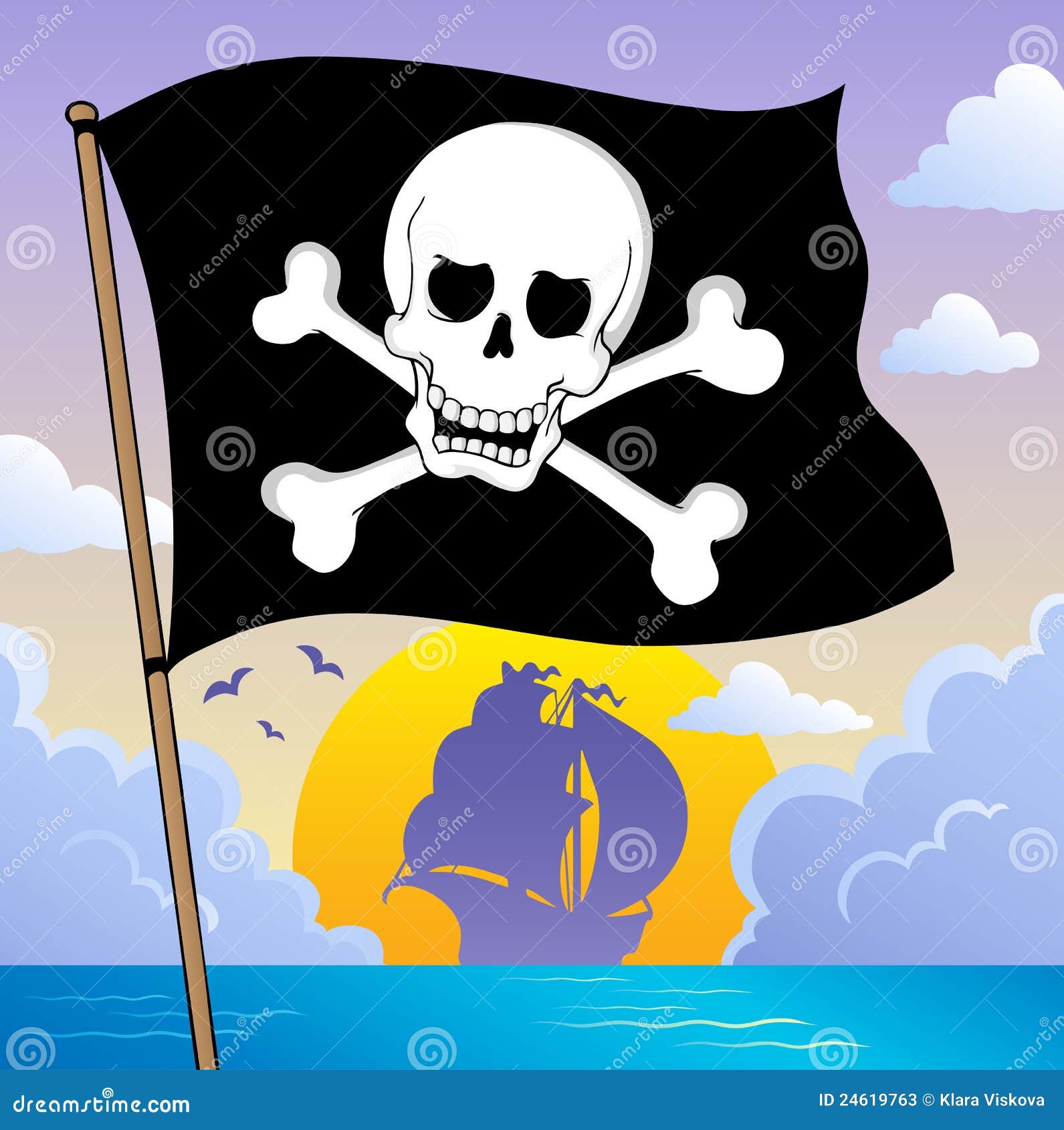 Pirate banner theme 3 stock vector. Illustration of sign - 24619763