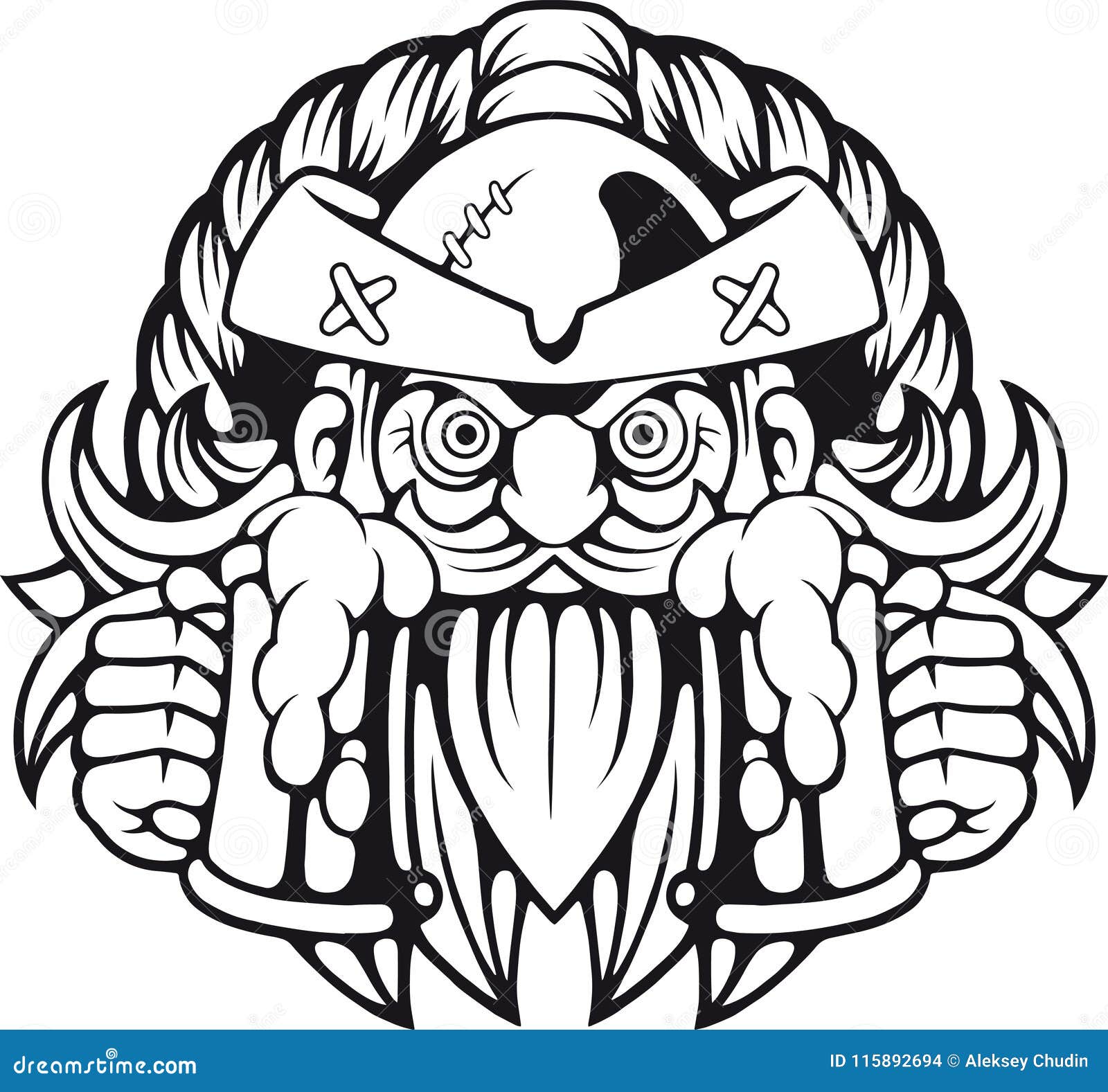 Pirate with Beer in Hands, Funny Illustration Stock Vector ...