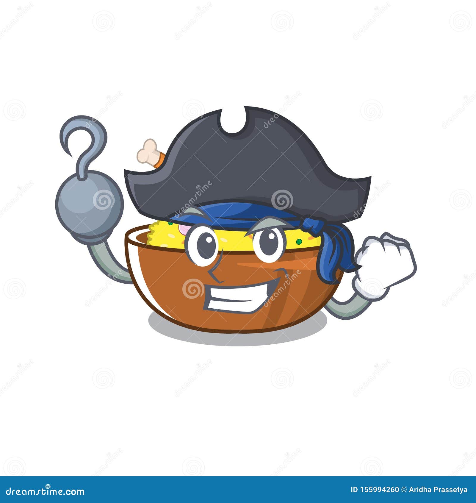 Pirate Biryani Chicken Above the Cartoon Plate Stock Vector ...