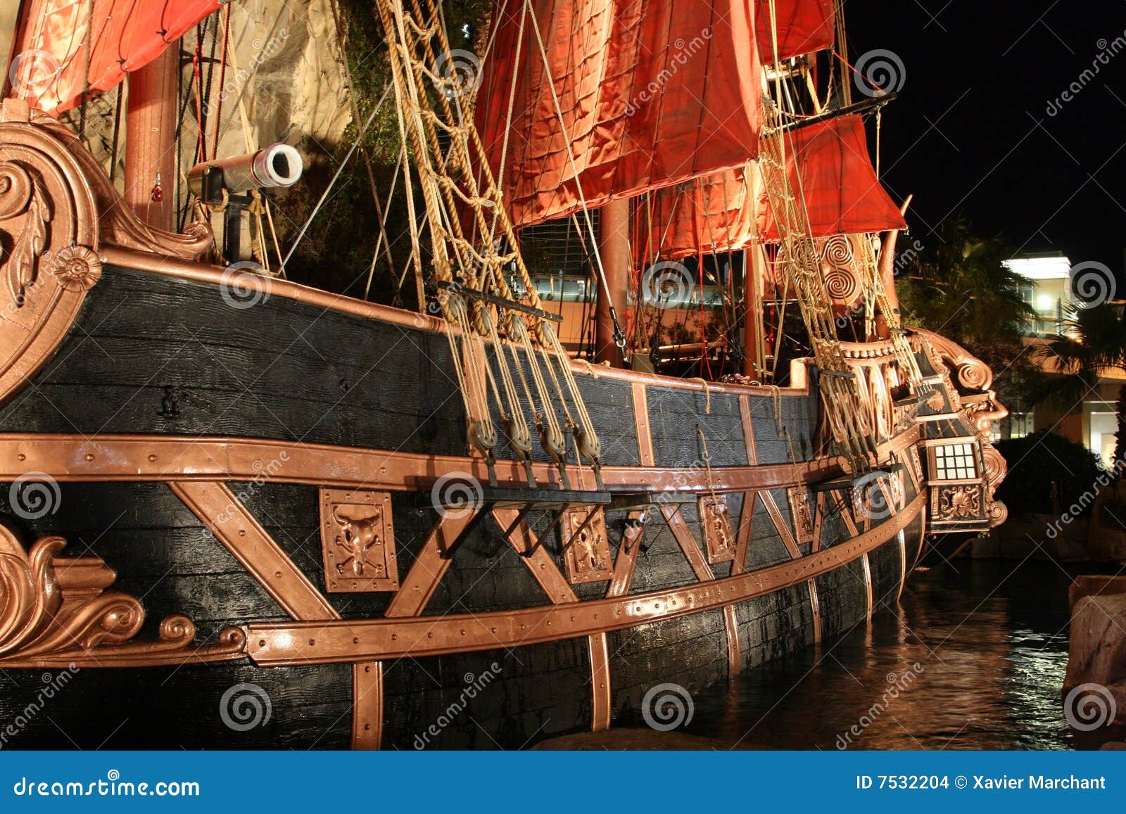 Pirate boat stock photo. Image of vessel, front, cannon - 7532204