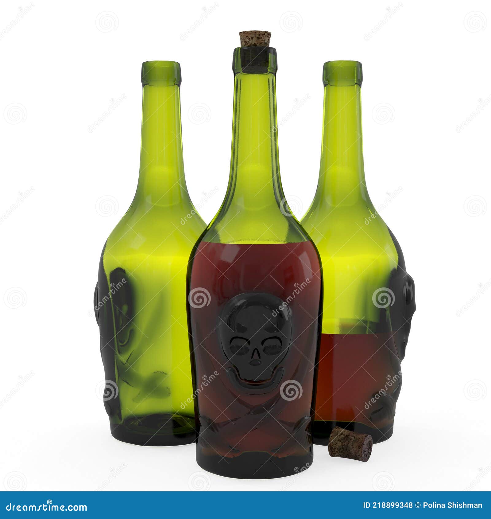 Pirate Bouteille Rhum 3d Rendu Illustration Stock - Illustration du ...
