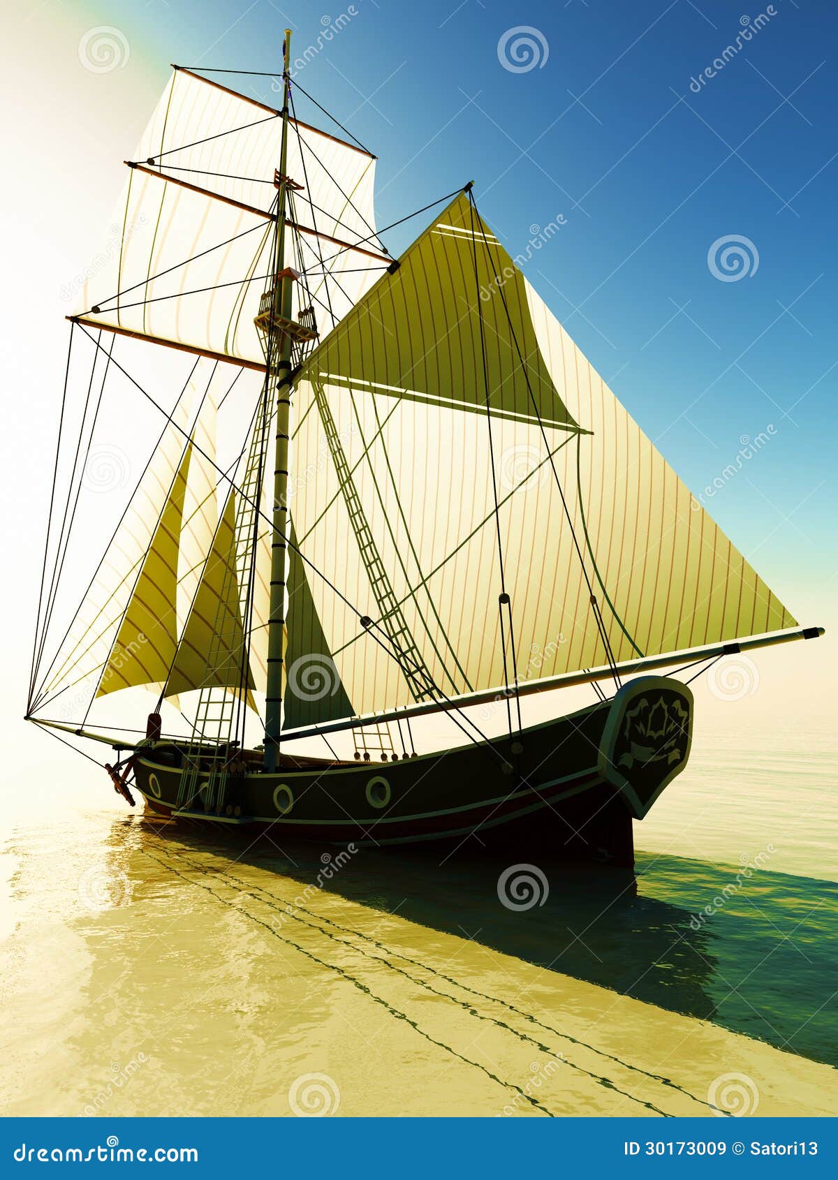 Pirate Brigantine Stock Photography | CartoonDealer.com #30759086