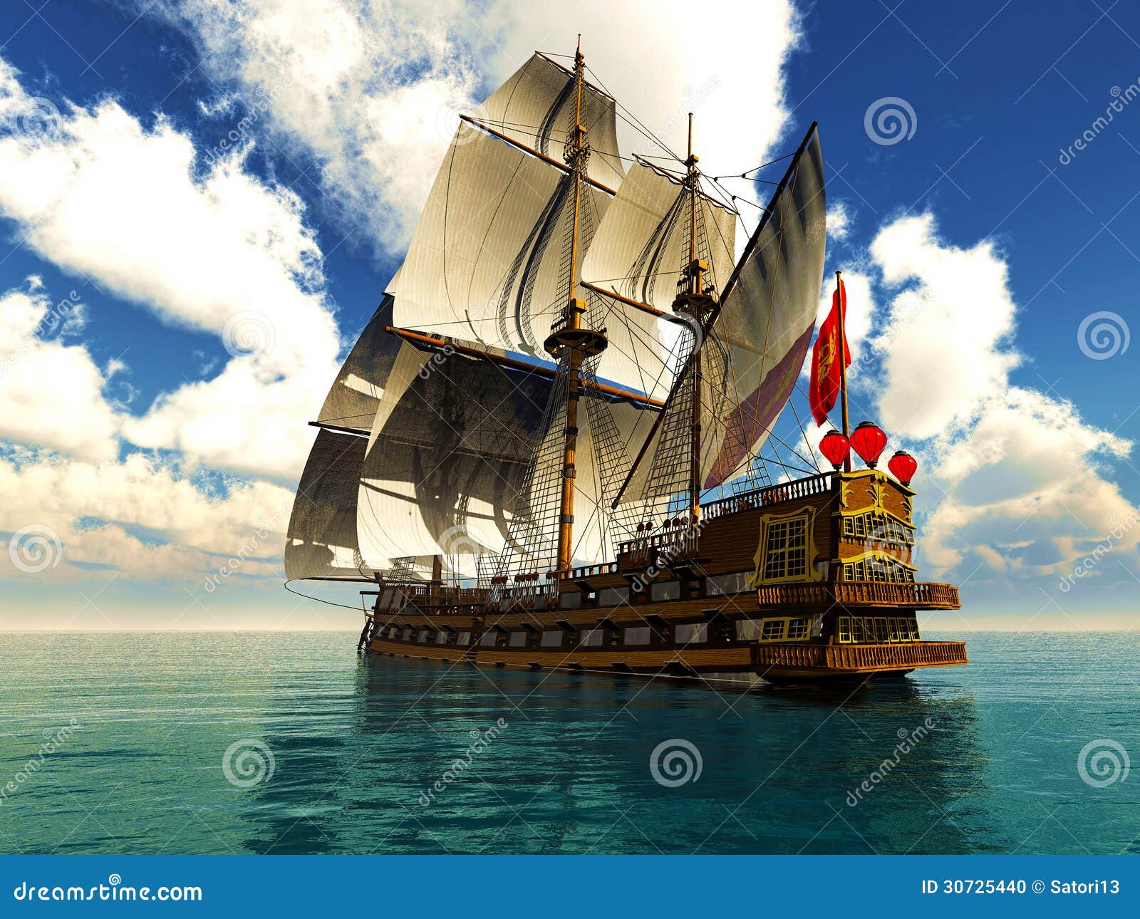 Pirate brigantine stock photo. Image of brigantine, pirate - 30725440
