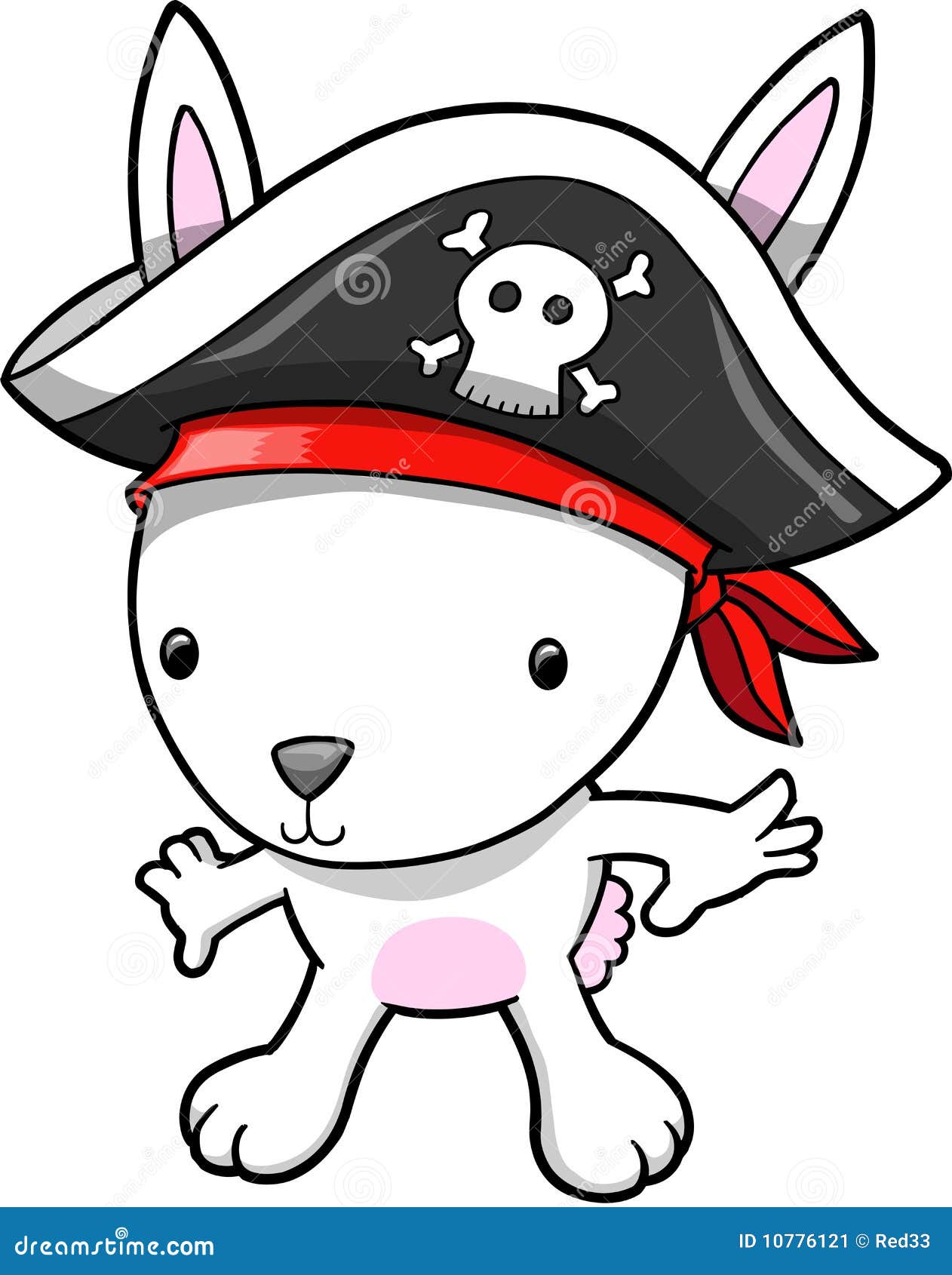 Pirate Bunny Vector Illustration Stock Vector - Illustration of ...