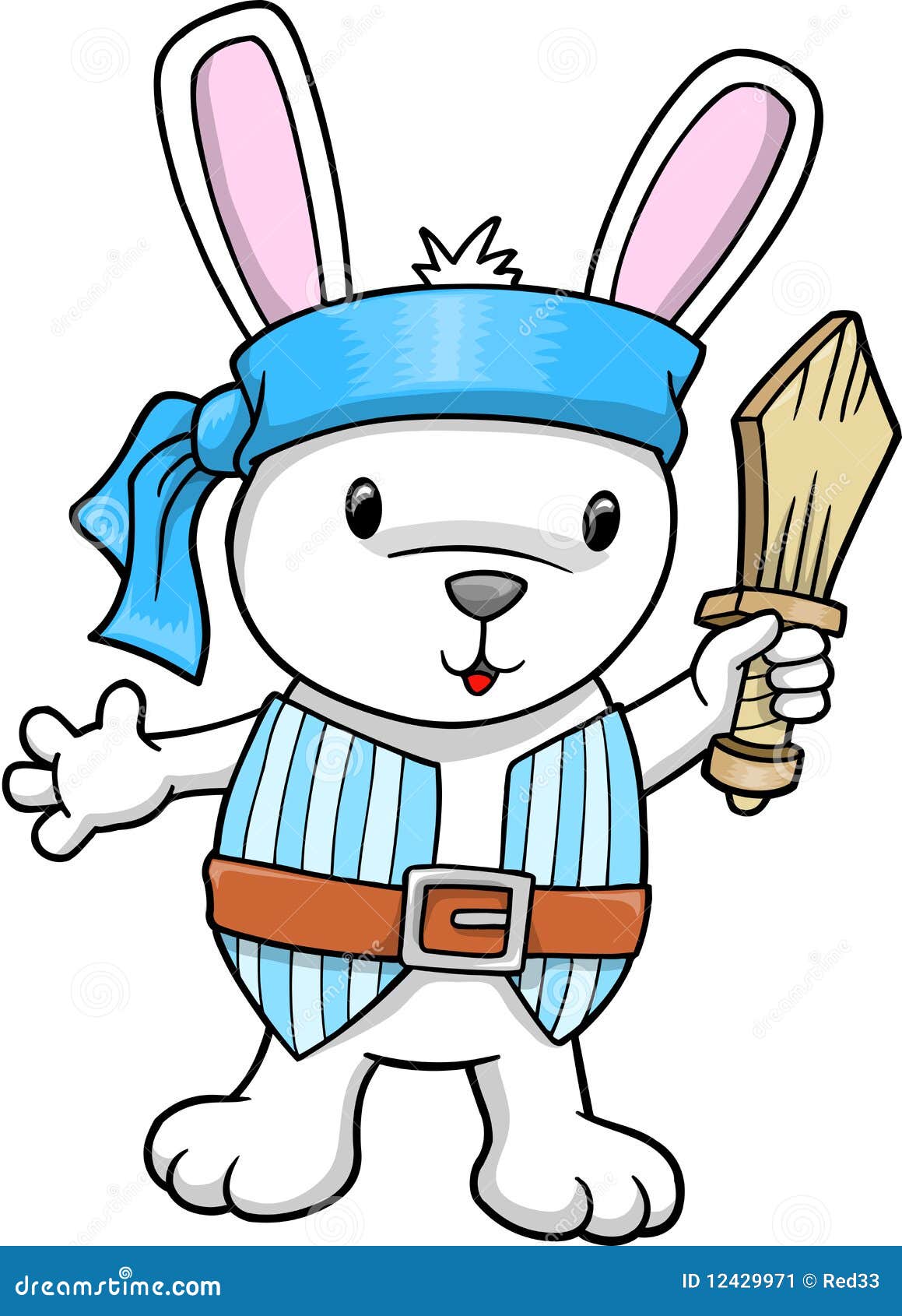 Pirate Bunny Vector Illustration Stock Vector - Illustration of animal ...