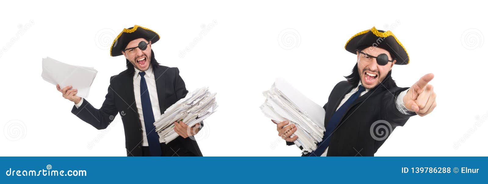 The Pirate Businessman Holding Papers Isolated on White Stock Photo ... The Pirate Businessman Holding Papers Isolated on White Stock Photo ...