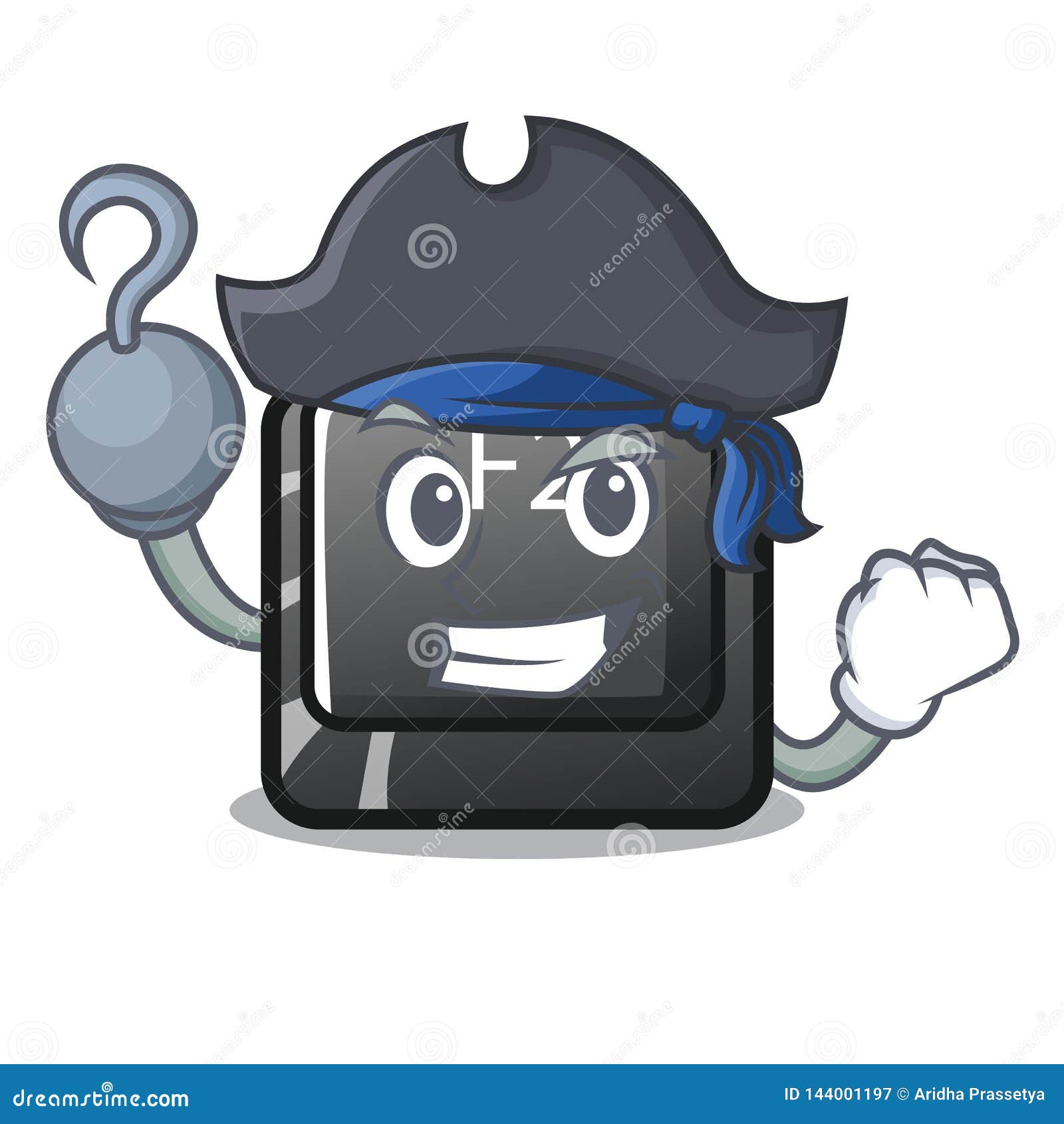 Pirate Button F2 in the Shape Character Stock Vector - Illustration of ...