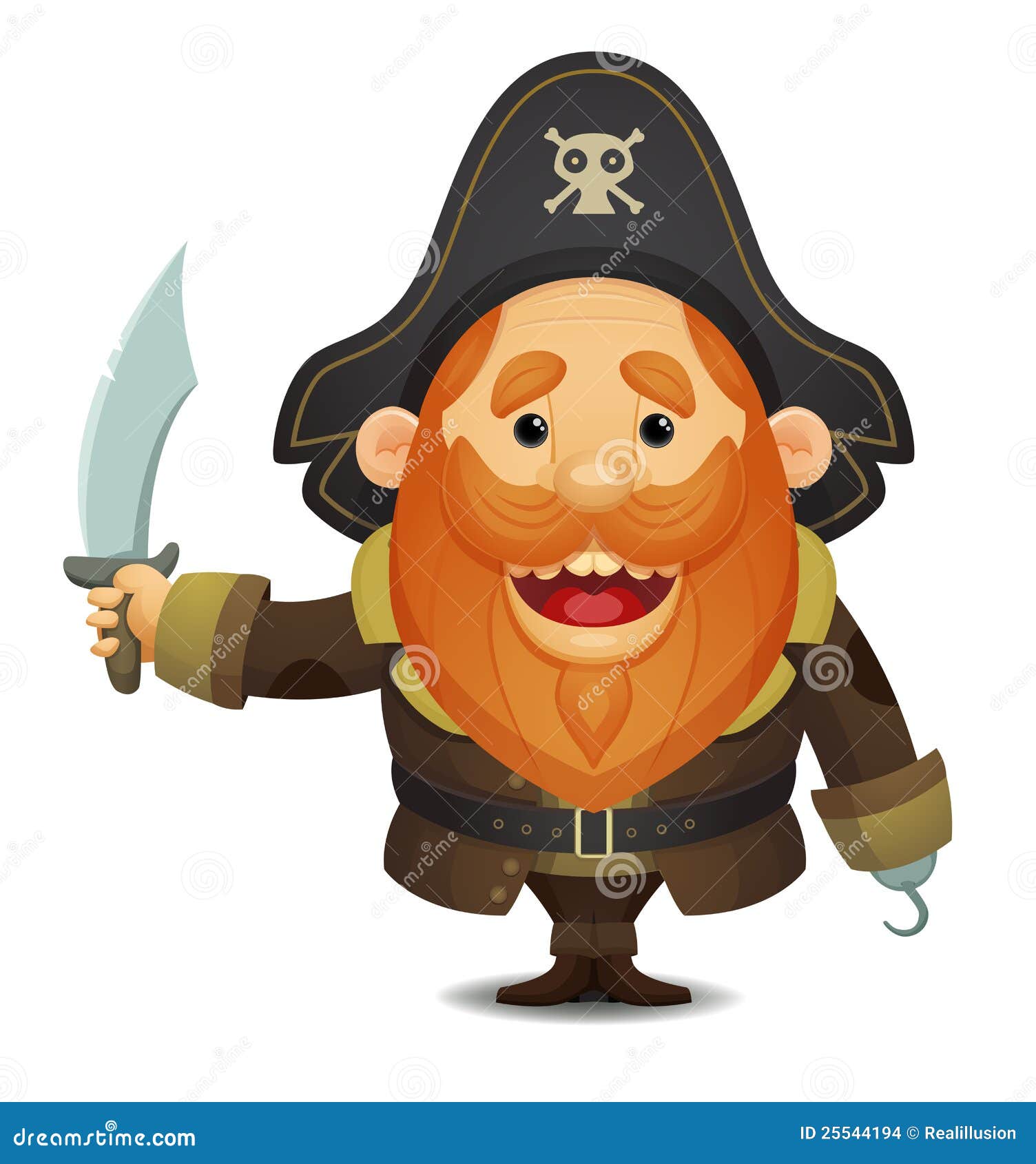 Pirate Captain Cartoon Thumbs Up Sign Background | CartoonDealer.com ...
