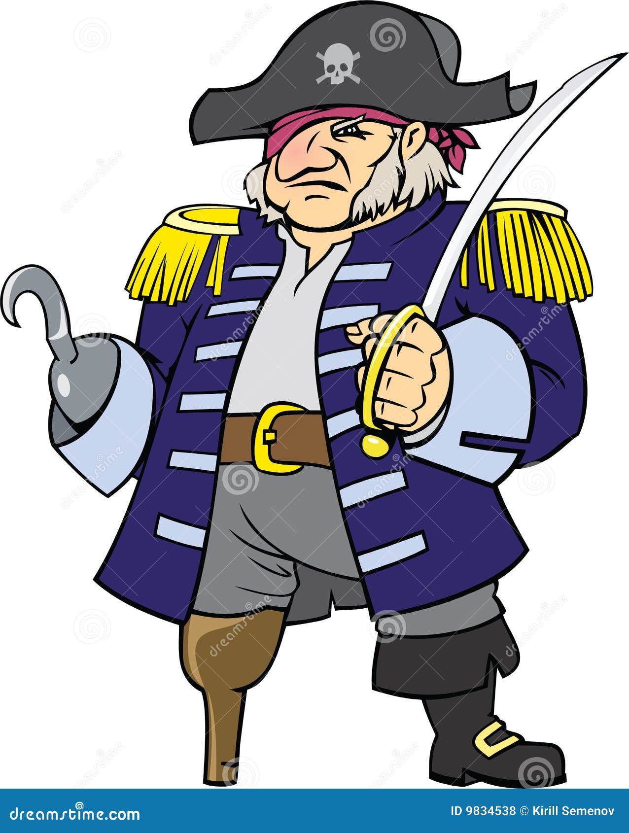 Pirate captain stock vector. Illustration of captain, sailor - 9834538