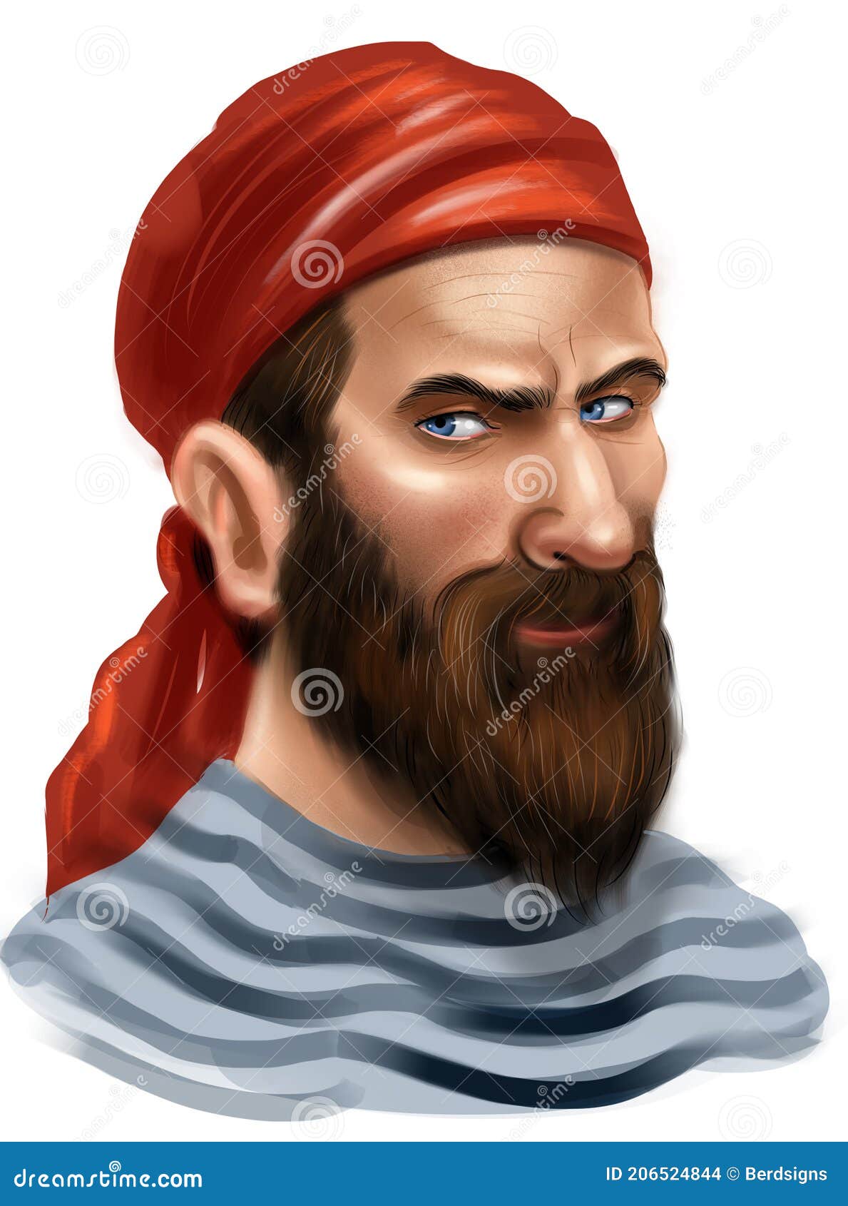 Pirate captain stock illustration. Illustration of angry - 206524844