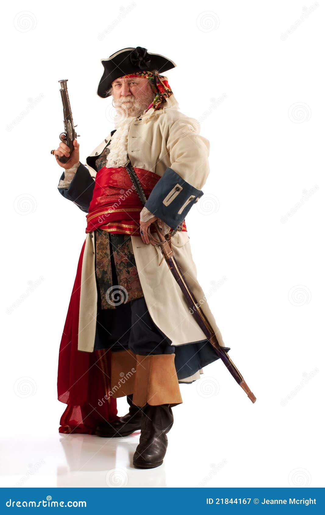 Pirate Captain in Defiant Pose Stock Image - Image of attitude, gray ...