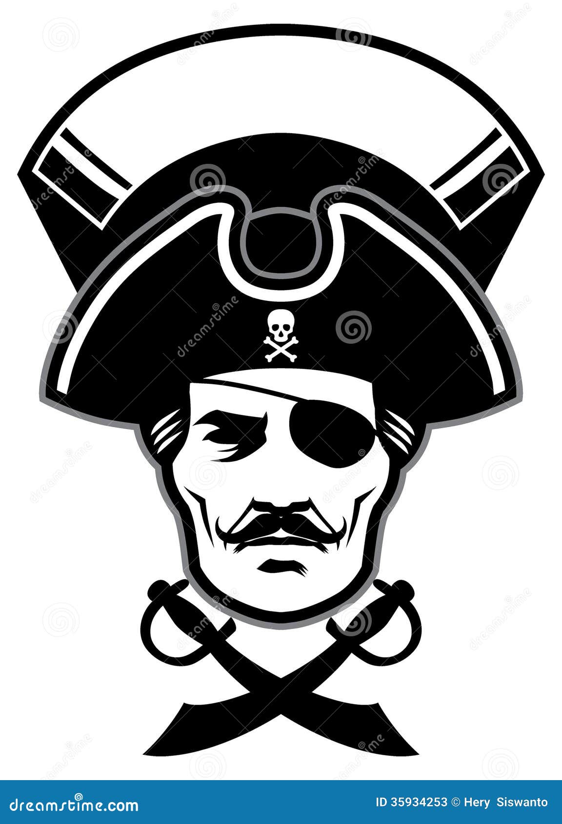 Pirate captain head mascot stock vector. Illustration of sailor - 35934253