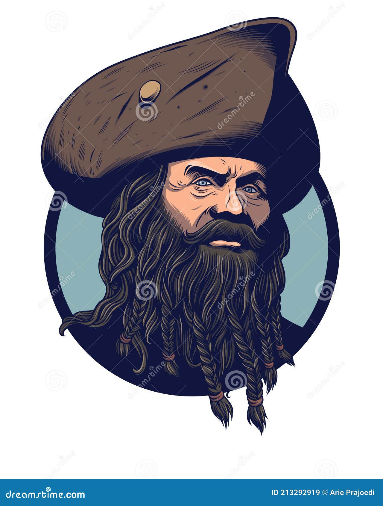 Captain Beard, Cap, Sunglasses Vector Illustration | CartoonDealer.com ...