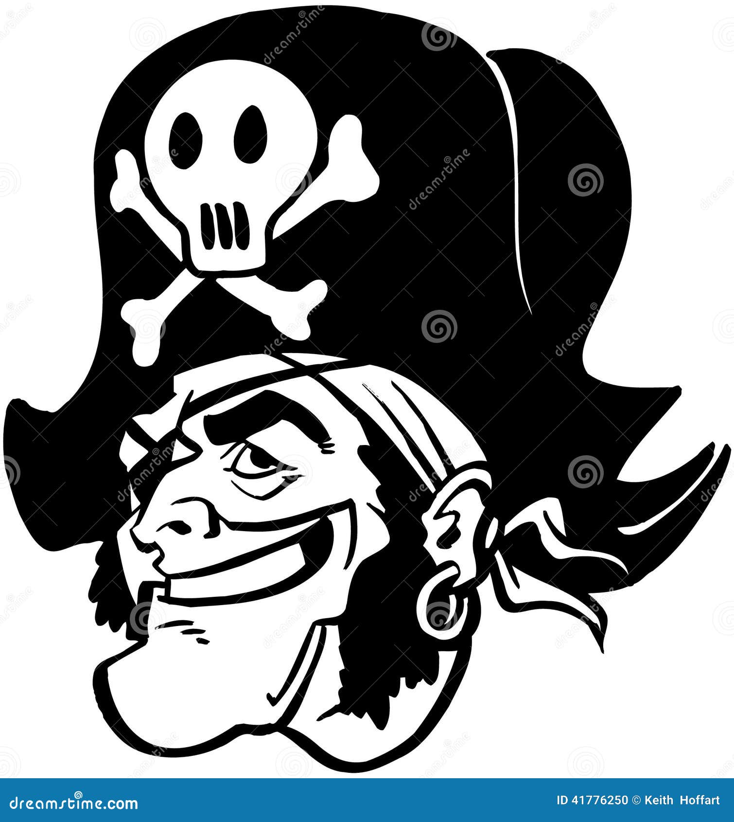 Pirate Head Clipart Black And White