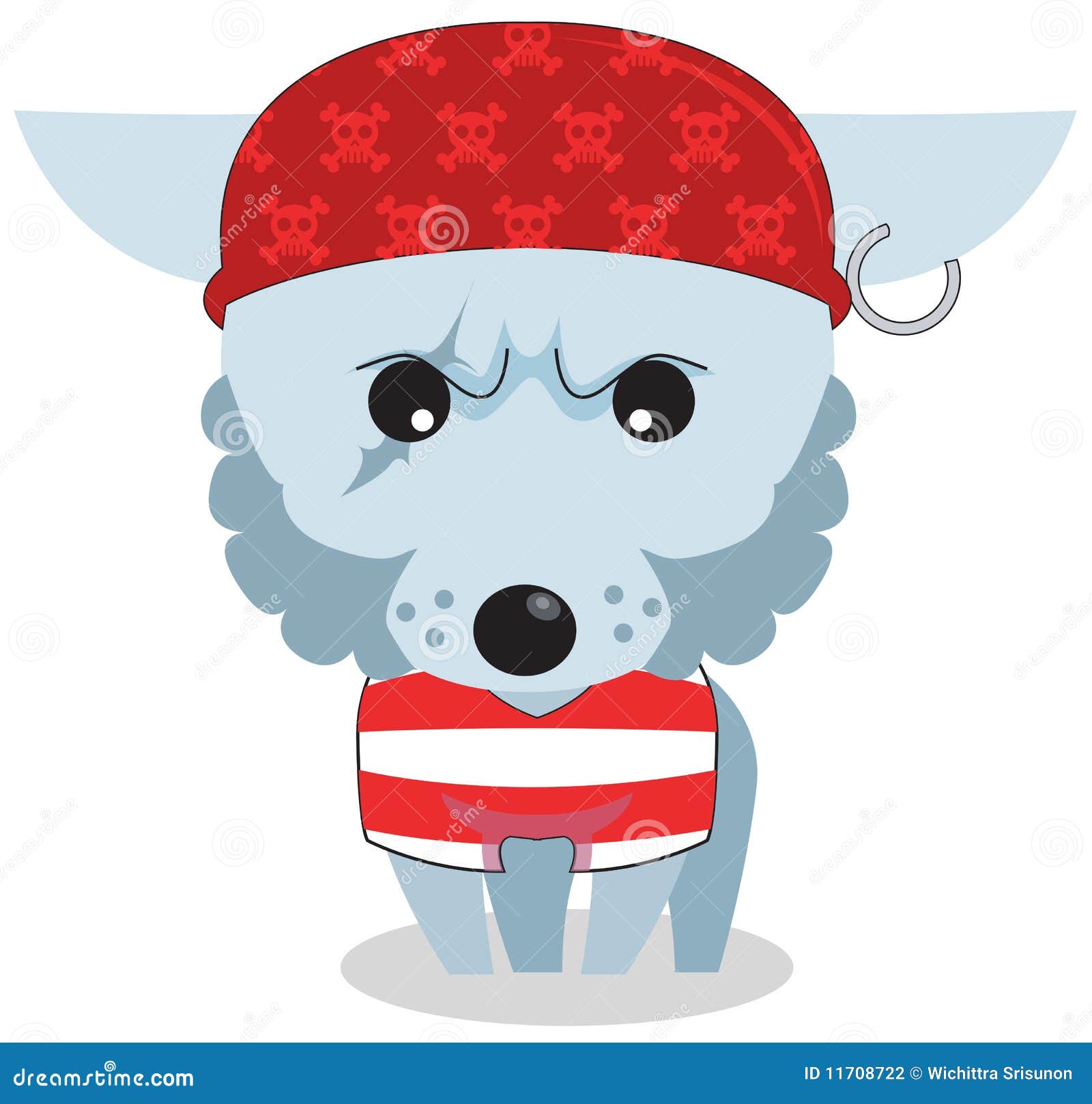 Pirate cartoon dog stock illustration. Illustration of portrait - 11708722