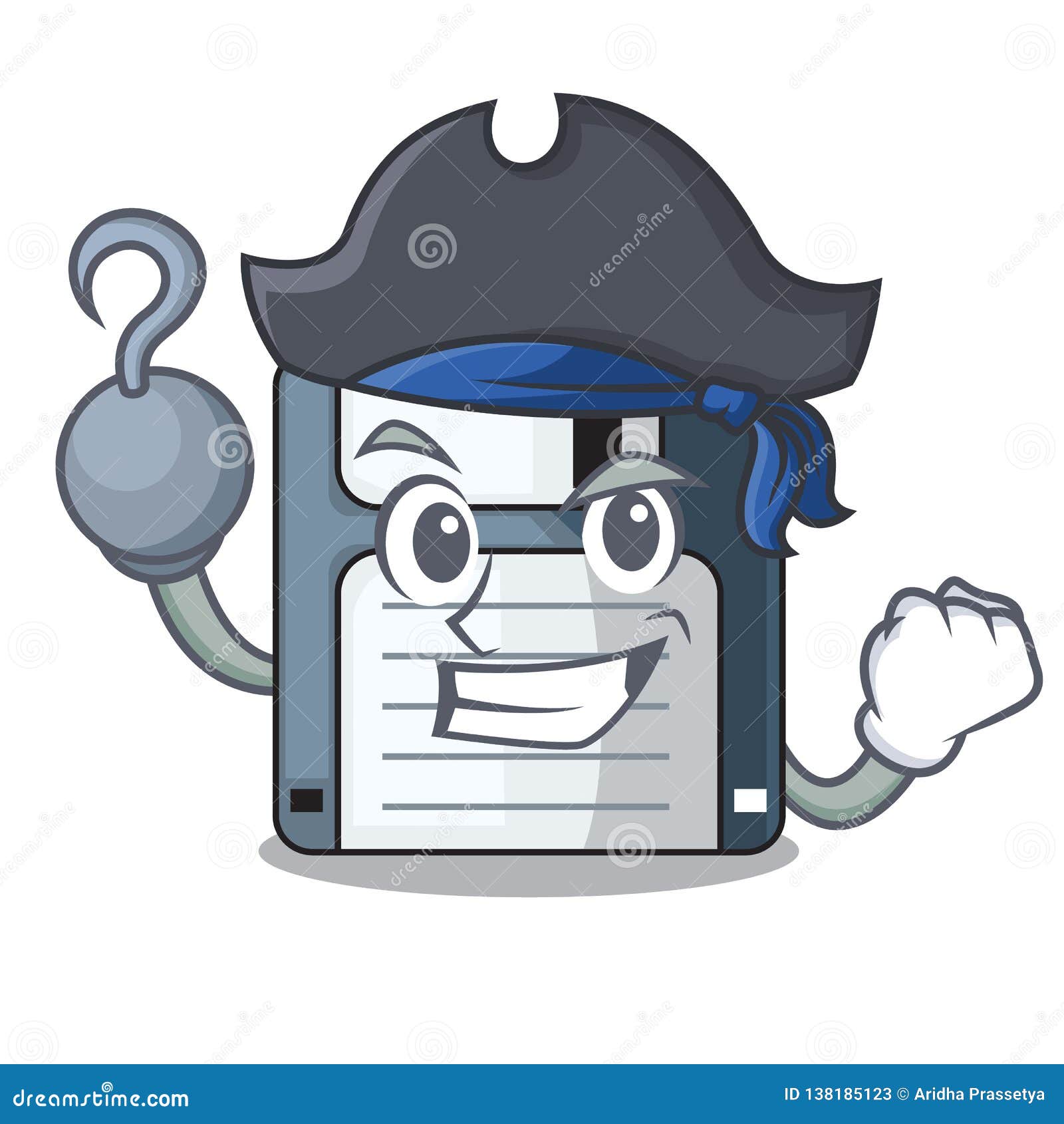Pirate Cartoon Shape in the Floppy Disk Stock Vector - Illustration of ...
