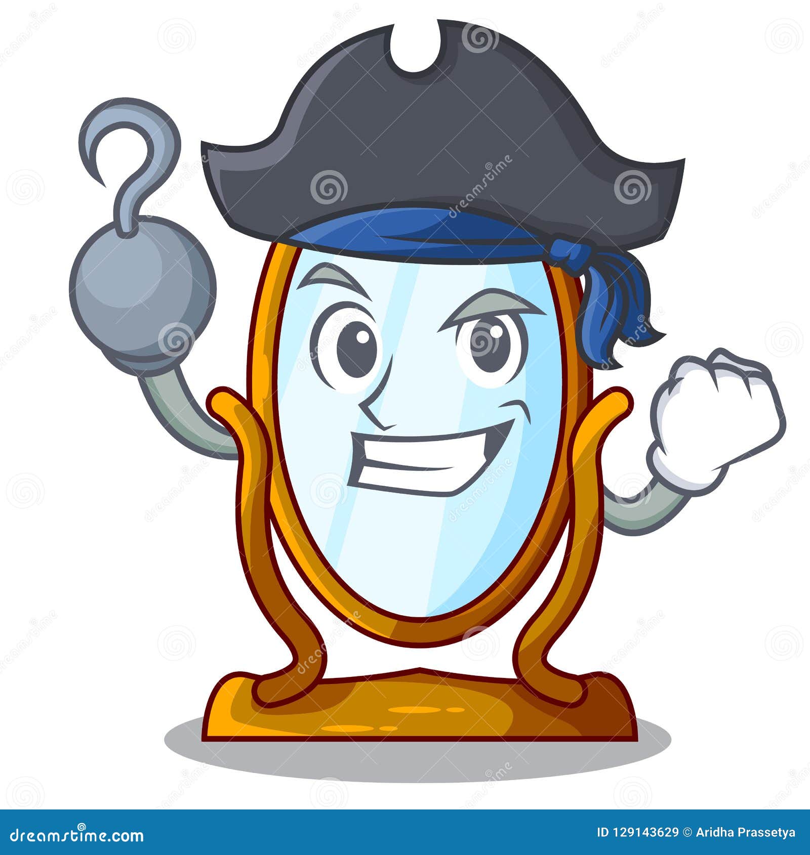 Pirate Character Big Mirror in Beautiful Frame Stock Vector ...